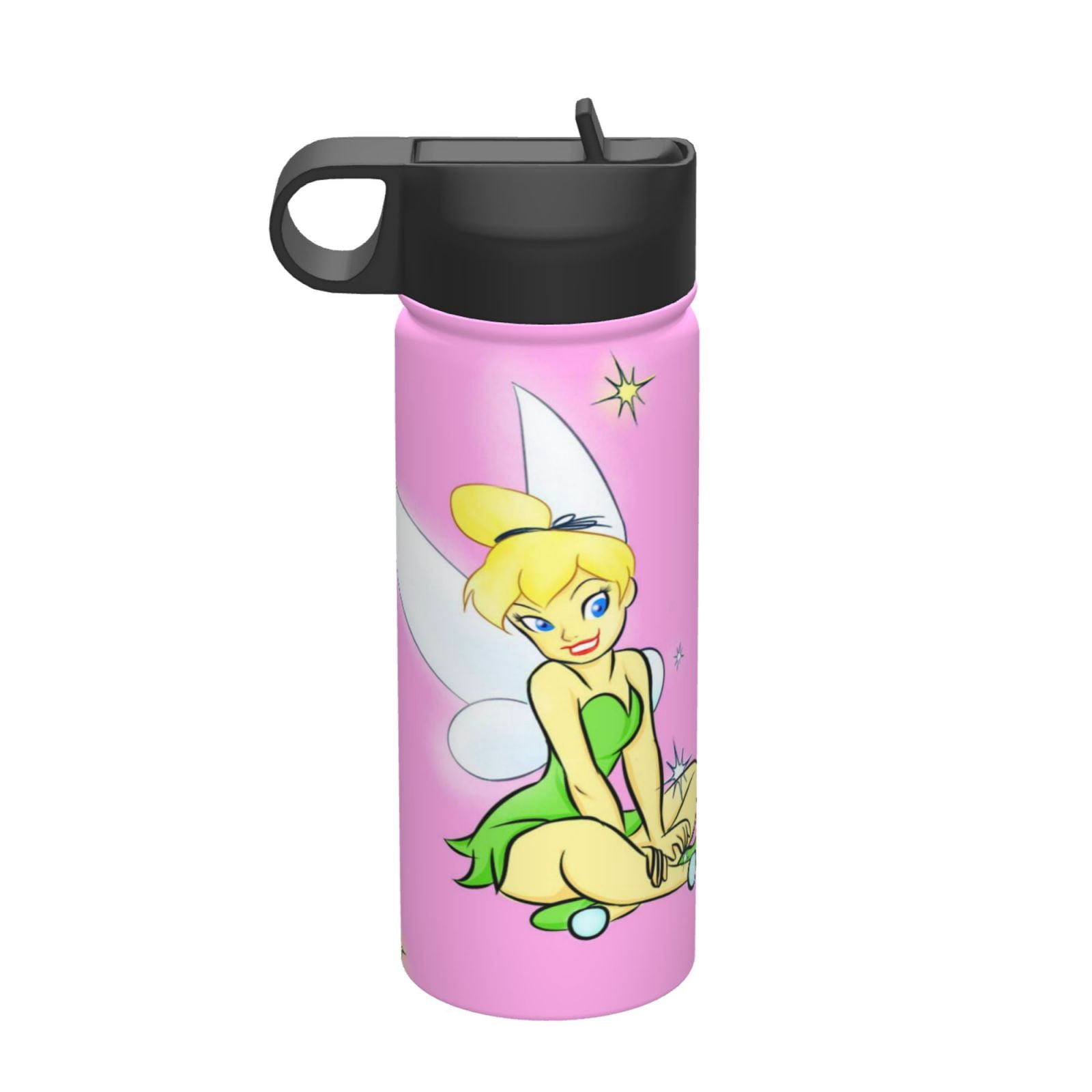 Tinker Bel Insulated Water Bottle with Straw Stainless Steel Vacuum ...