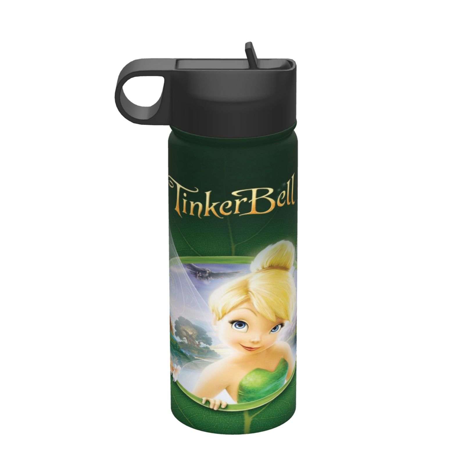 Tinker Bel Insulated Water Bottle with Straw Stainless Steel Vacuum ...