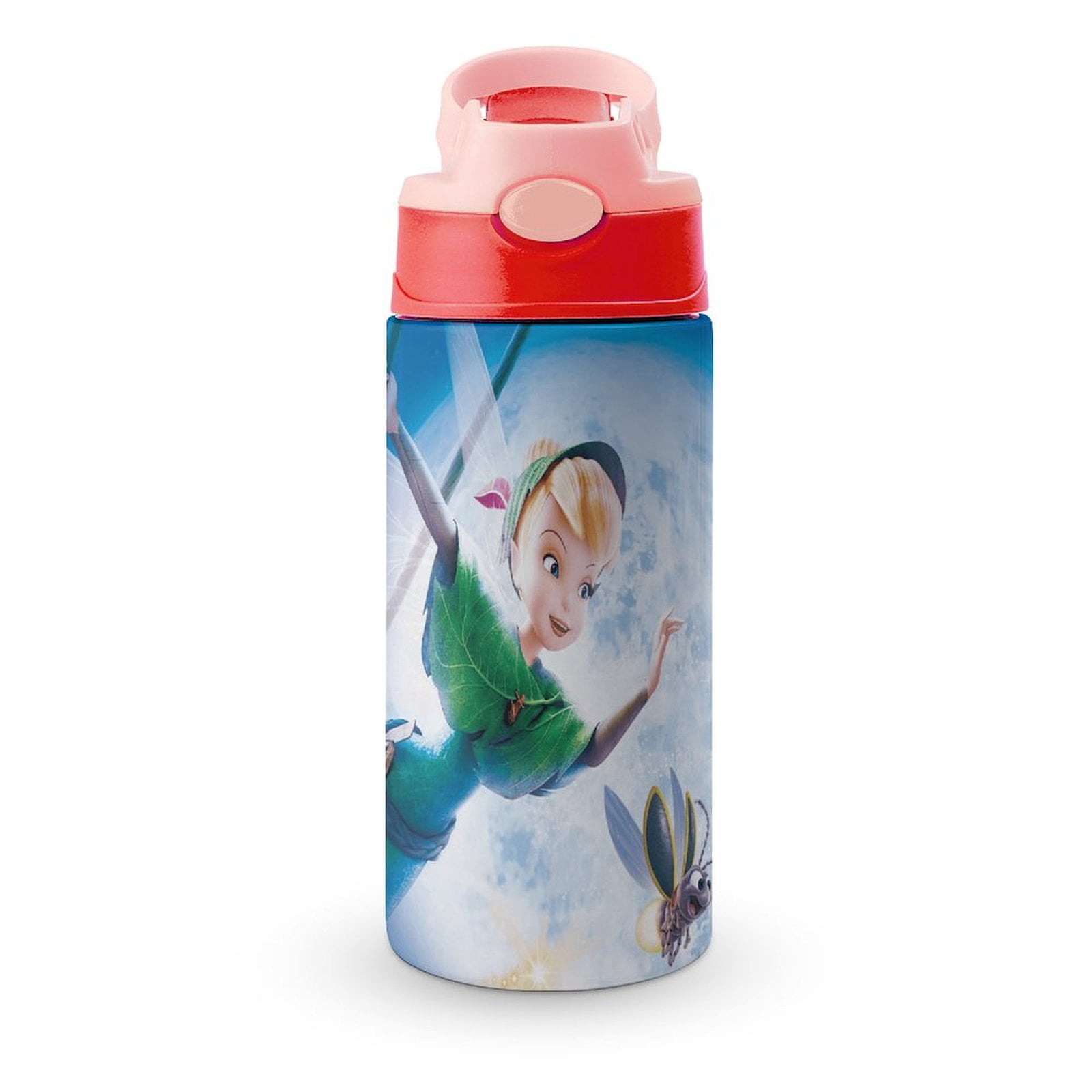 Tinker Bell Kids Water Bottle with Silicone Straw And Spill-Proof Lid ...