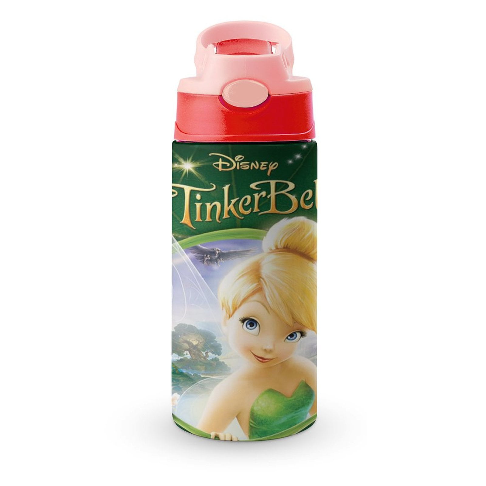 Tinker Bell Kids Water Bottle with Silicone Straw And Spill-Proof Lid ...