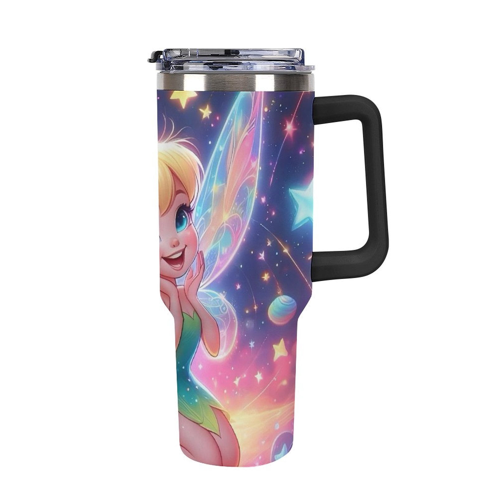 Tinker Bell Leak-proof large-capacity car cup with handle and straw lid ...