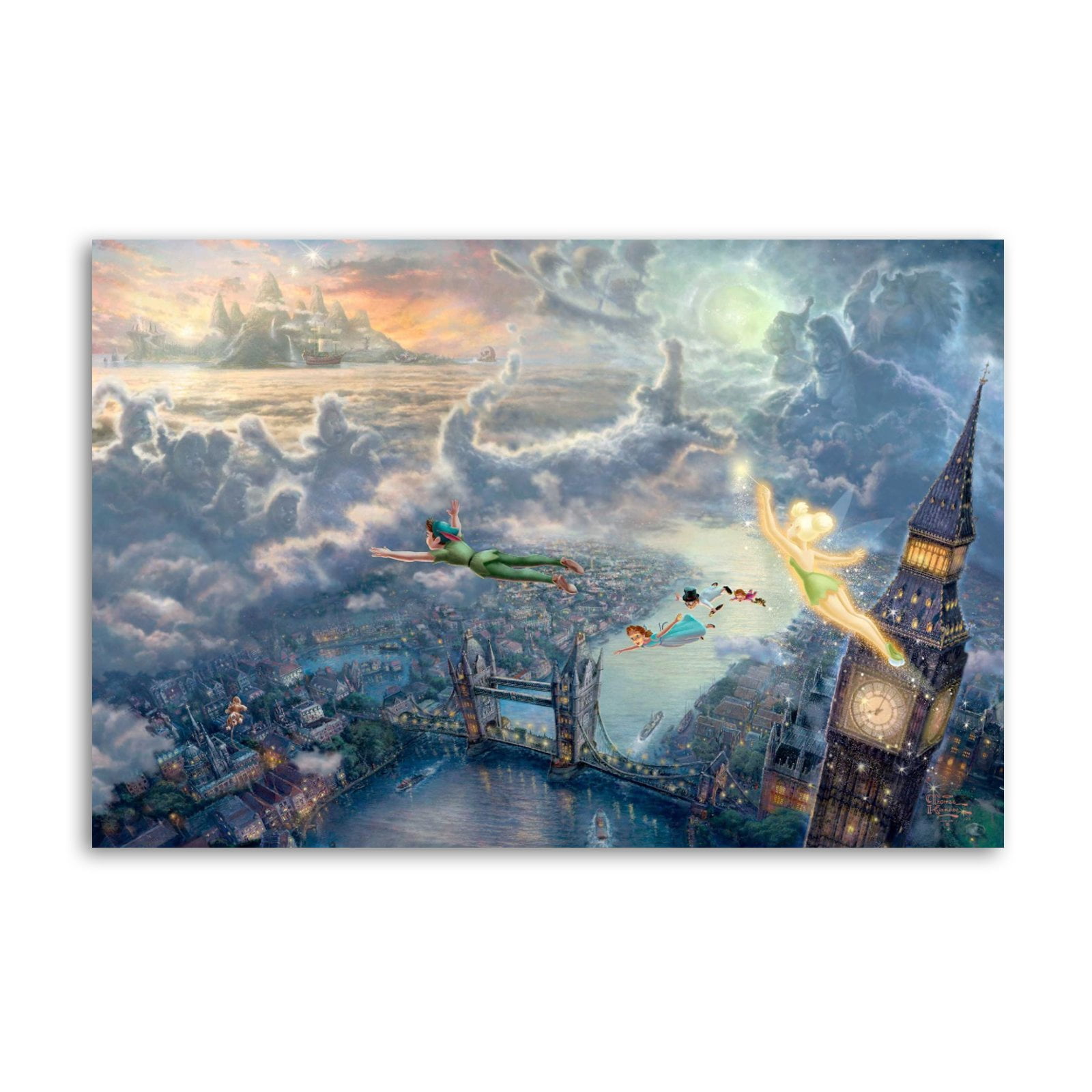 Tinker Bell And Peters Pans Fly to Neverland Posters Wall Art Painting ...