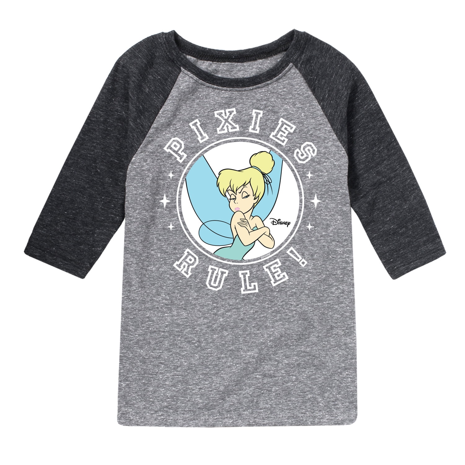 Tinker Bell - Pixies Rule - Toddler And Youth Raglan Graphic T-Shirt ...