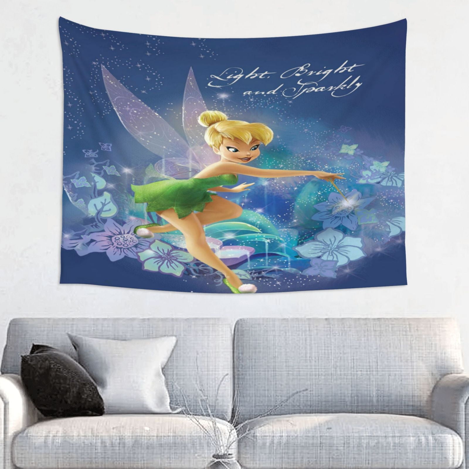 Tinker Bel Tapestry Anime Poster Large Background Wall Art Bedroom Wall ...