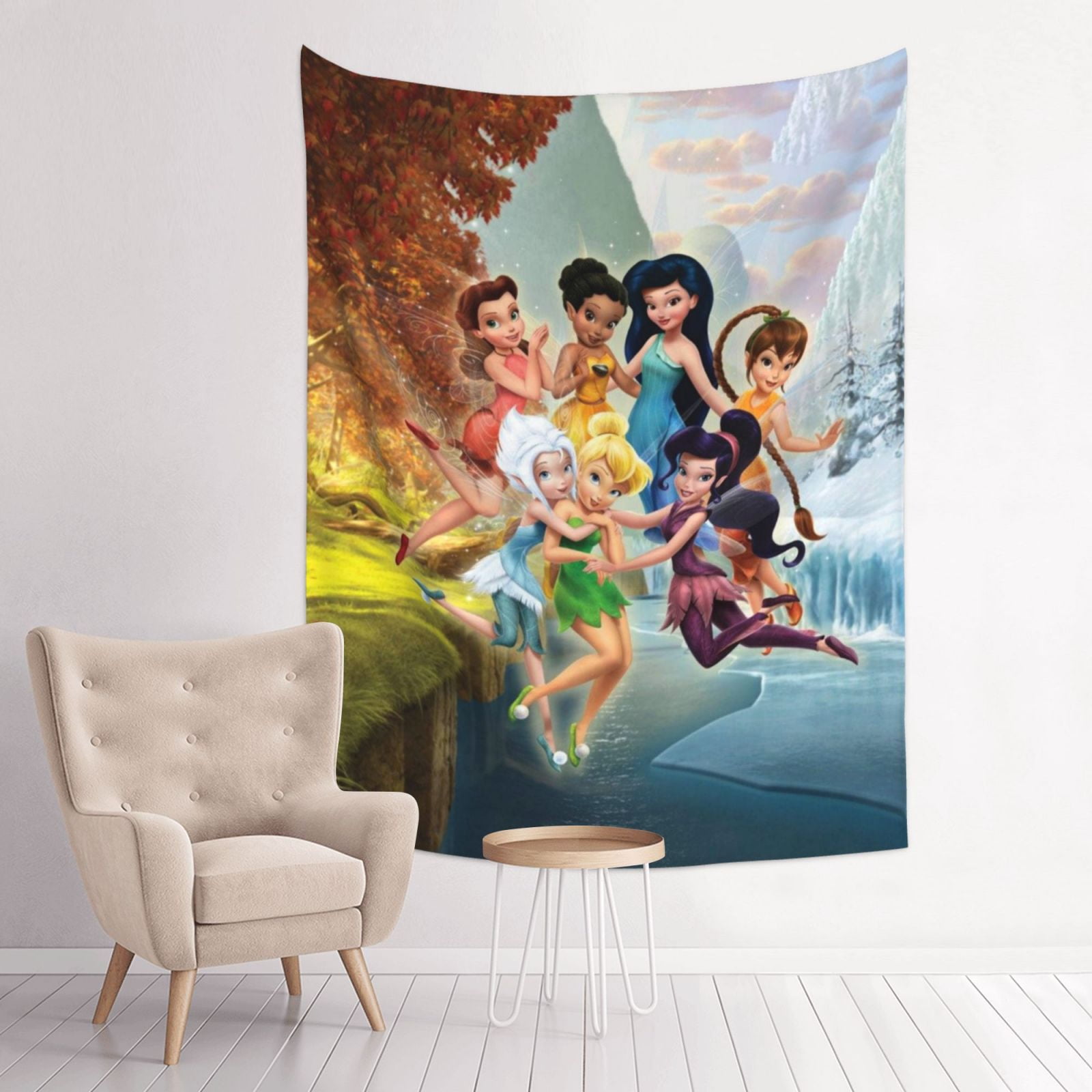 Tinker Bel Tapestry Anime Poster Large Background Wall Art Bedroom Wall ...