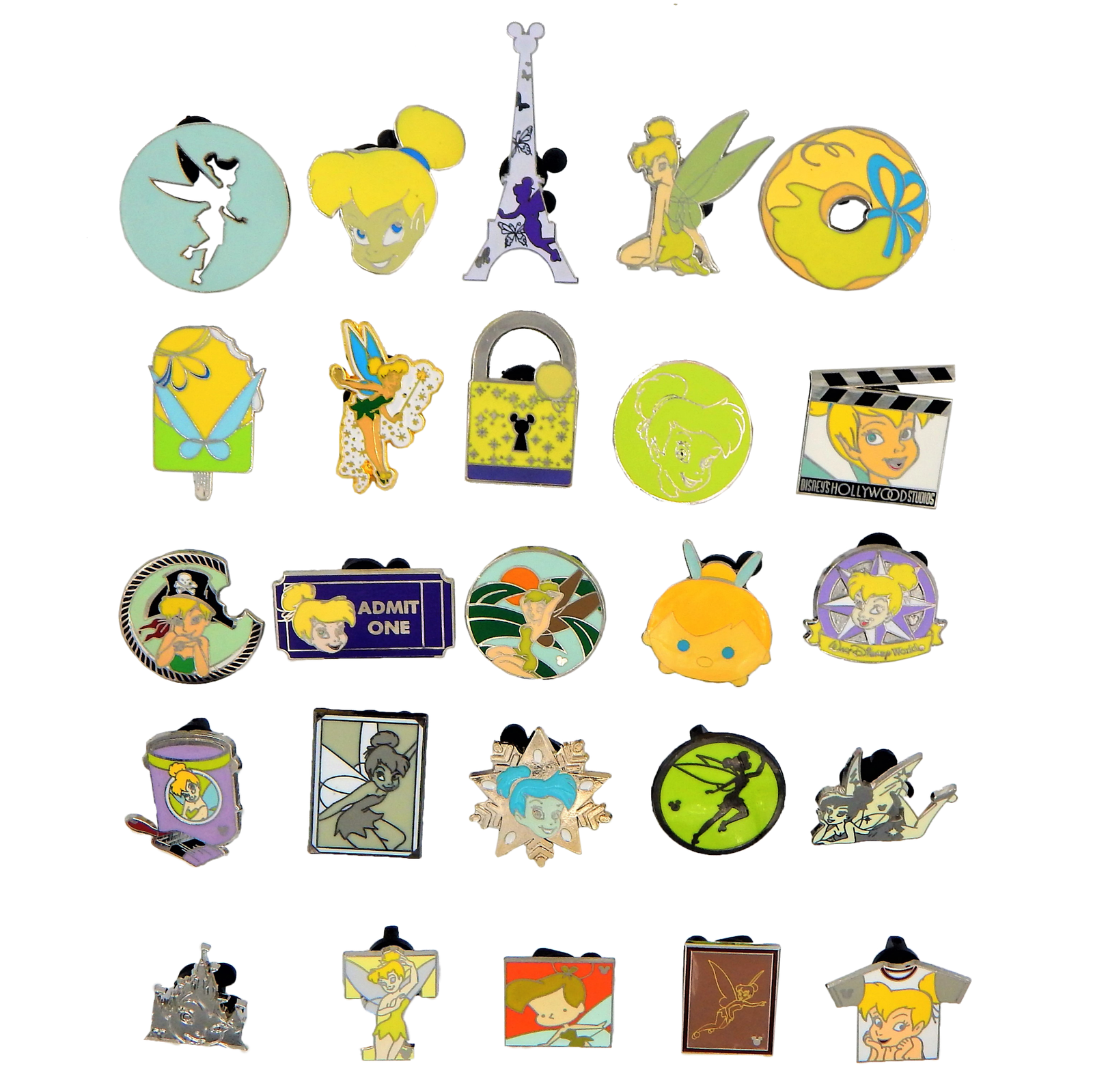 Disney Tinker Bell Trading Pins Set, 5 Random Authentic Lapel Pins ...