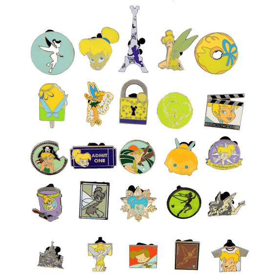 Disney Tinker Bell Trading Pins Set, 5 Random Authentic Lapel Pins ...