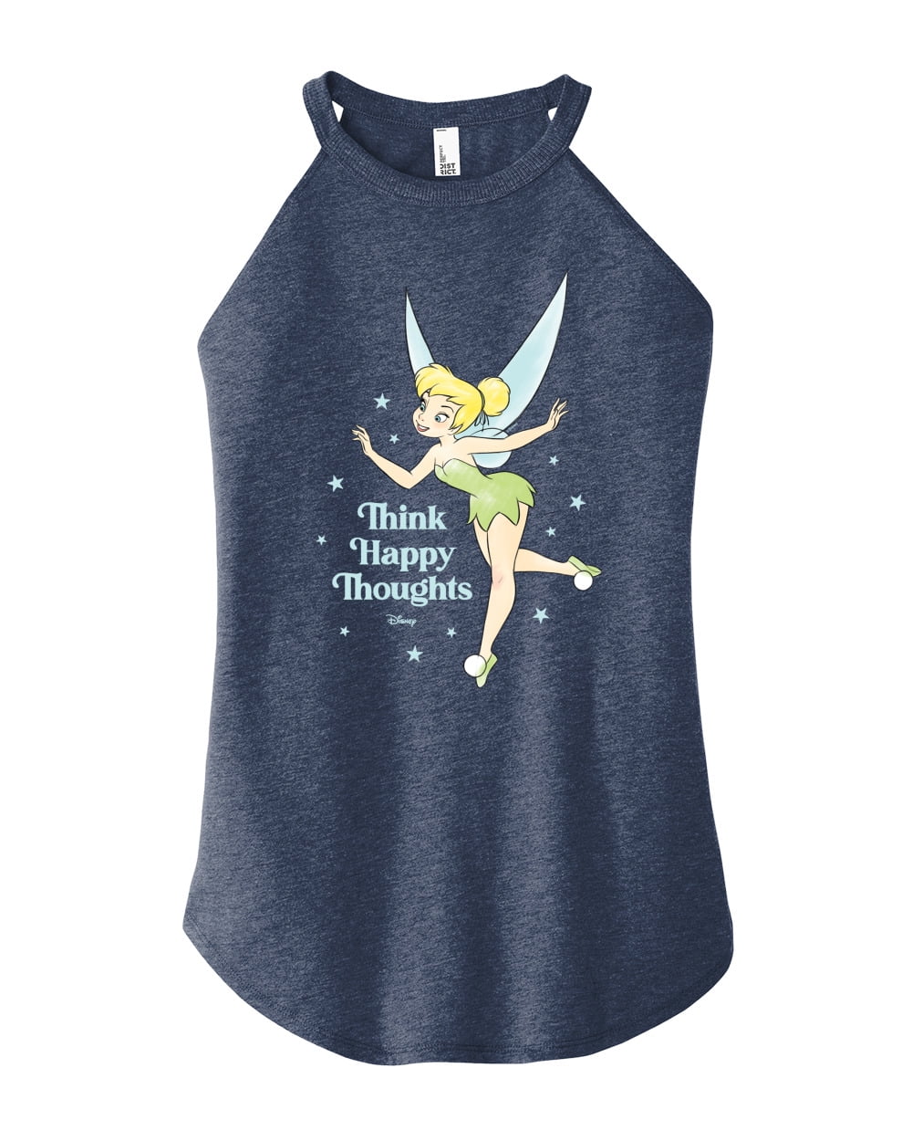 Tinker Bell - Think Happy Thoughts - Juniors High Neck Tank Top ...