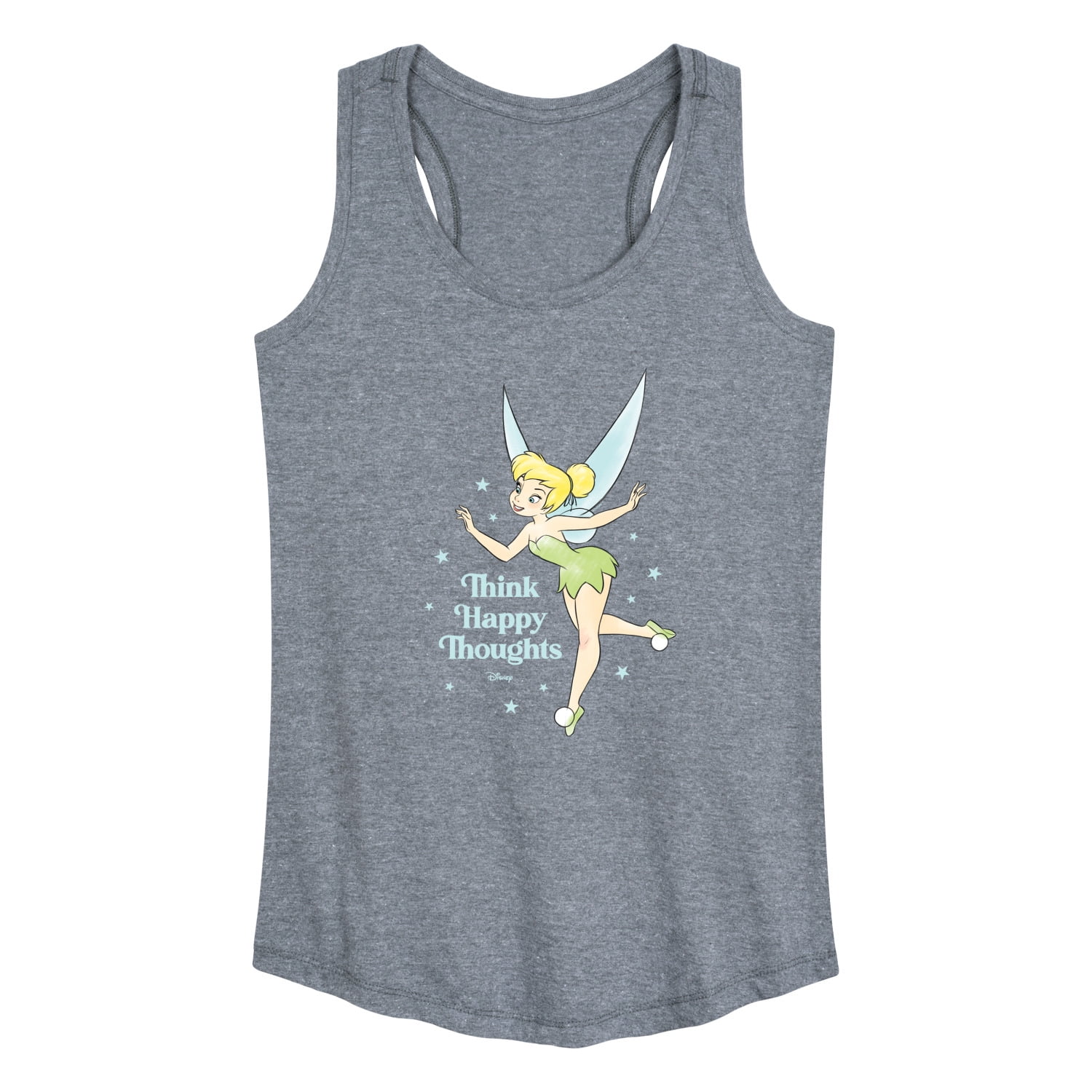Tinker Bell - Think Happy Thoughts - Ladies Racerback Tank - Walmart.com