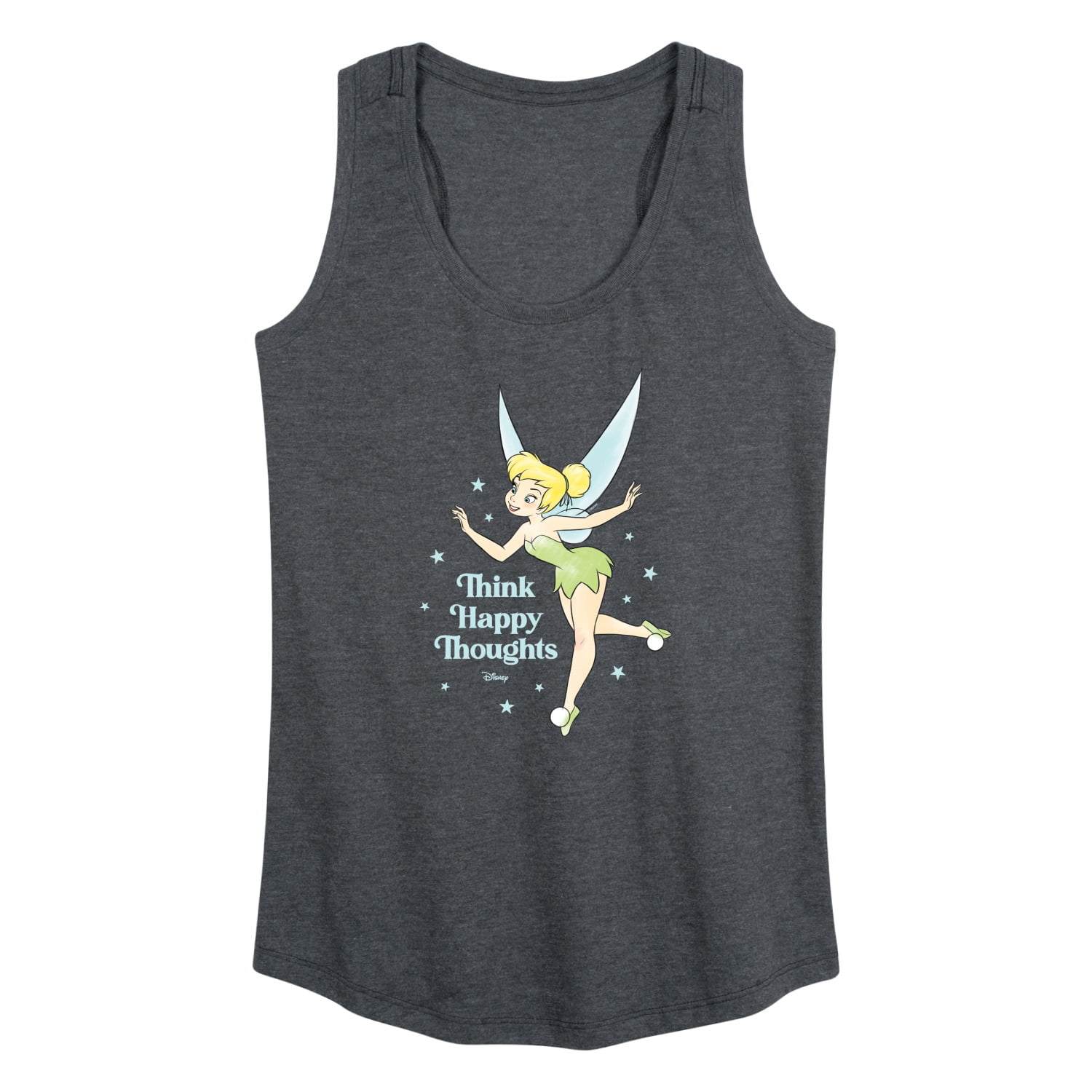 Tinker Bell - Think Happy Thoughts - Ladies Racerback Tank - Walmart.com