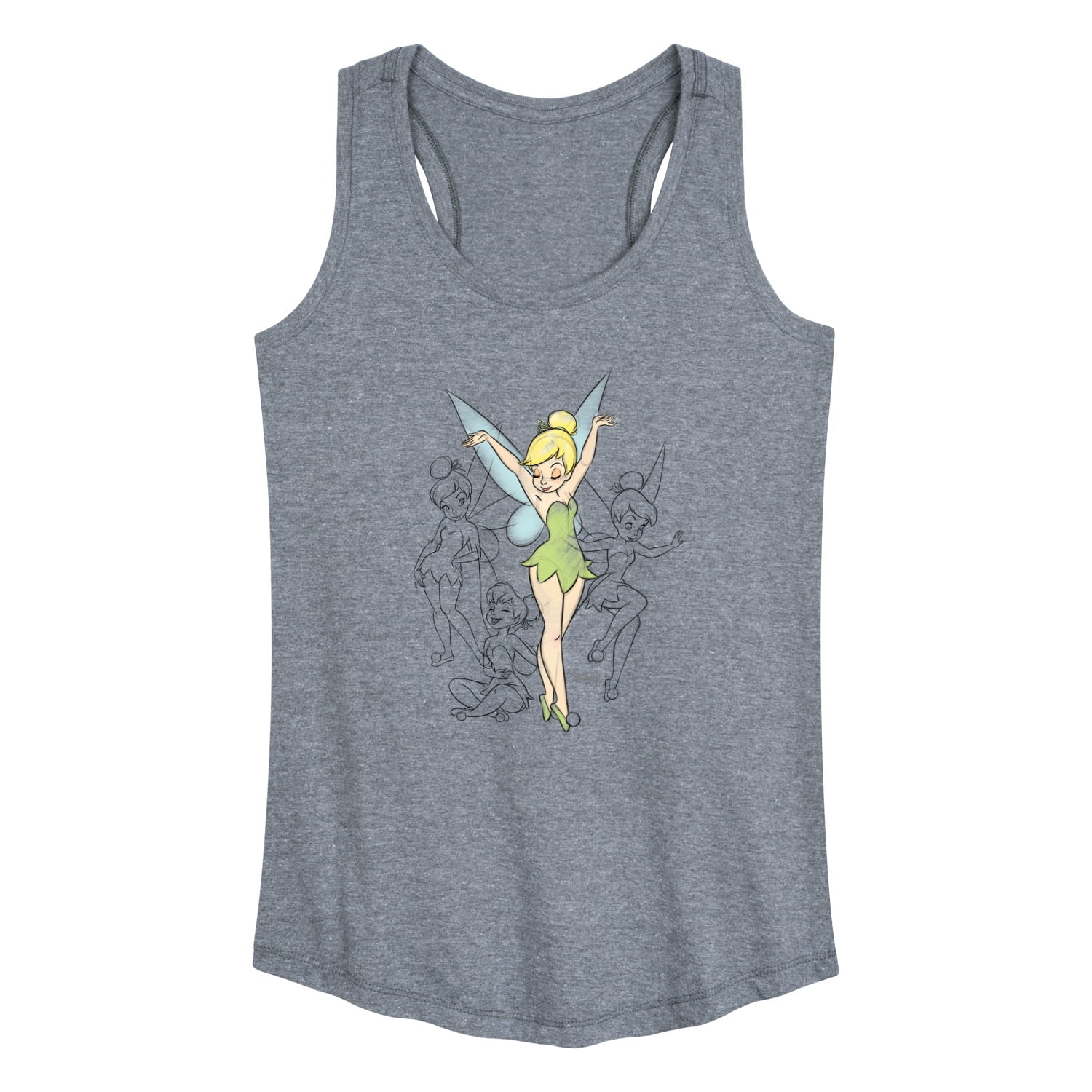Tinker Bell - Tinker Bell Sketches - Ladies Racerback Tank - Walmart.com