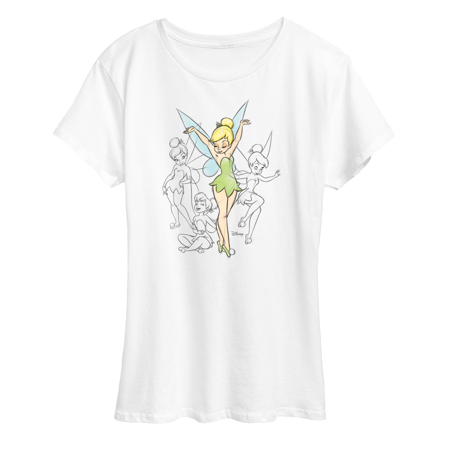 Tinker Bell - Tinker Bell Sketches - Ladies Short Sleeve Classic Fit ...