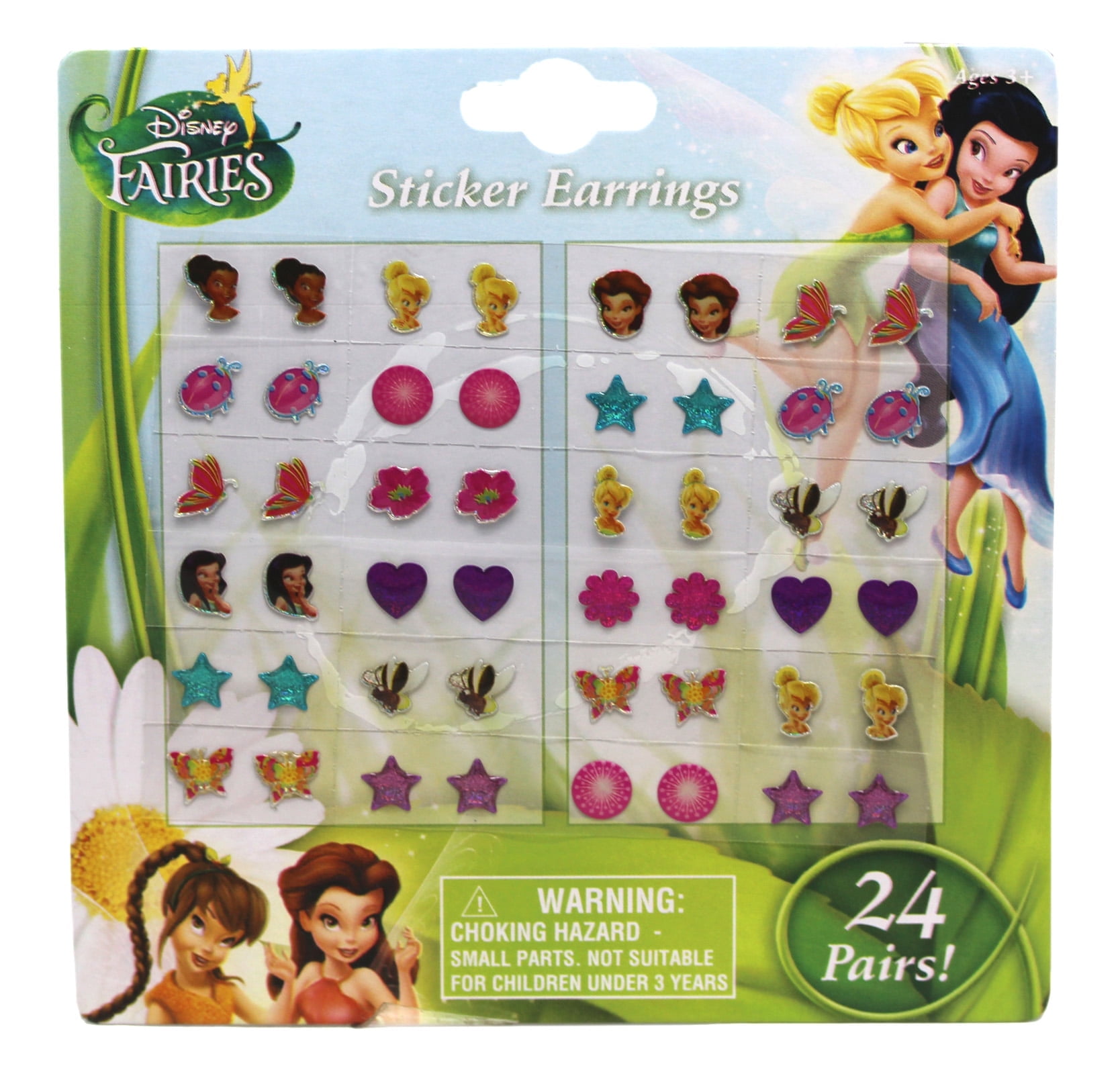 Tinker Bell and Friends Assorted Character/Shape Girls Sticker Earrings ...