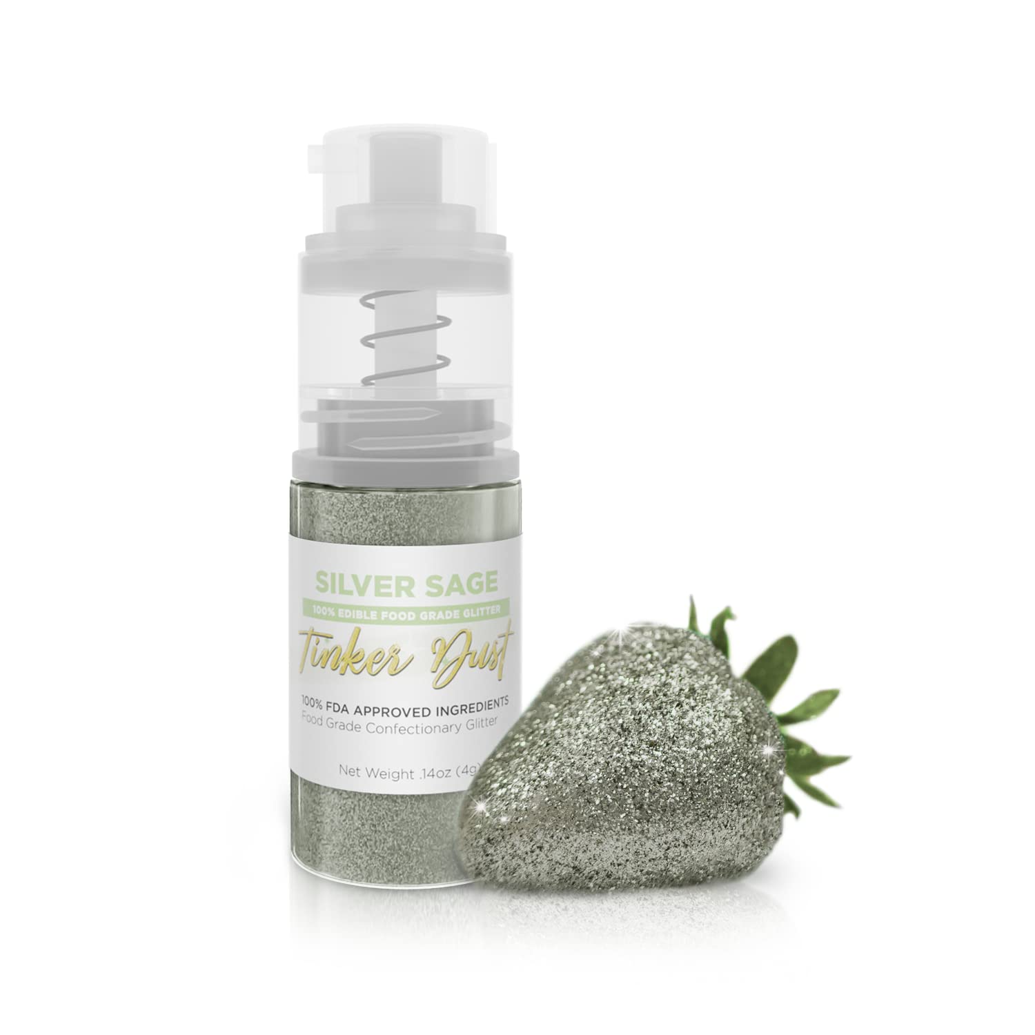 Tinker Dust - Silver Sage (4g 1x Mini Pump) Edible Glitter for Desserts ...