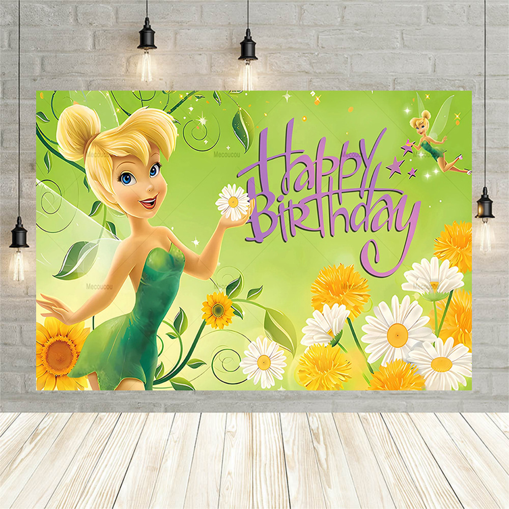 Tinkerbell Backdrop for Birthday Party Supplies 5x3ft Fairy Photo ...