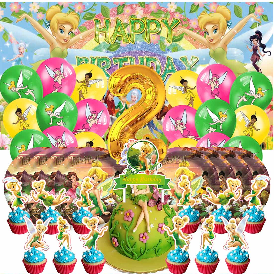 Tinkerbell Balloons Party Supplies 2nd Decor Tableware Birthday Cake ...