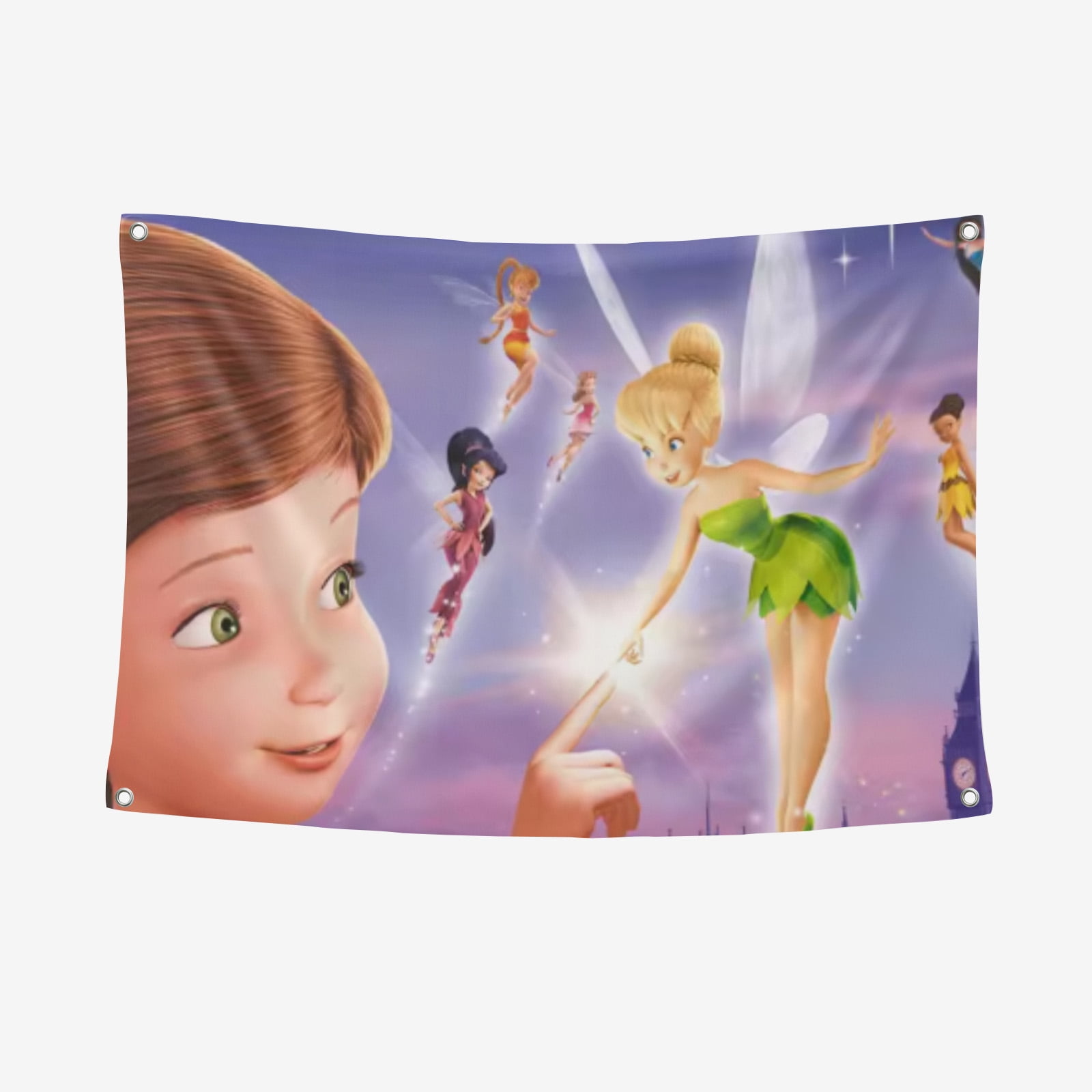 Tinkerbell Banner Background Backdrop Party Supplies 3.28*4.92FT/100 ...