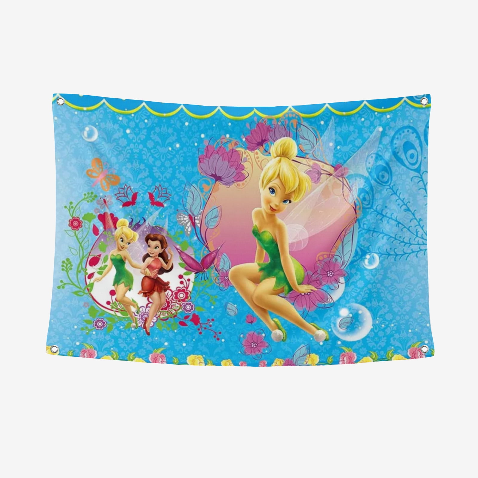 Tinkerbell Banner Background Backdrop Party Supplies 3.28*4.92FT/100 ...
