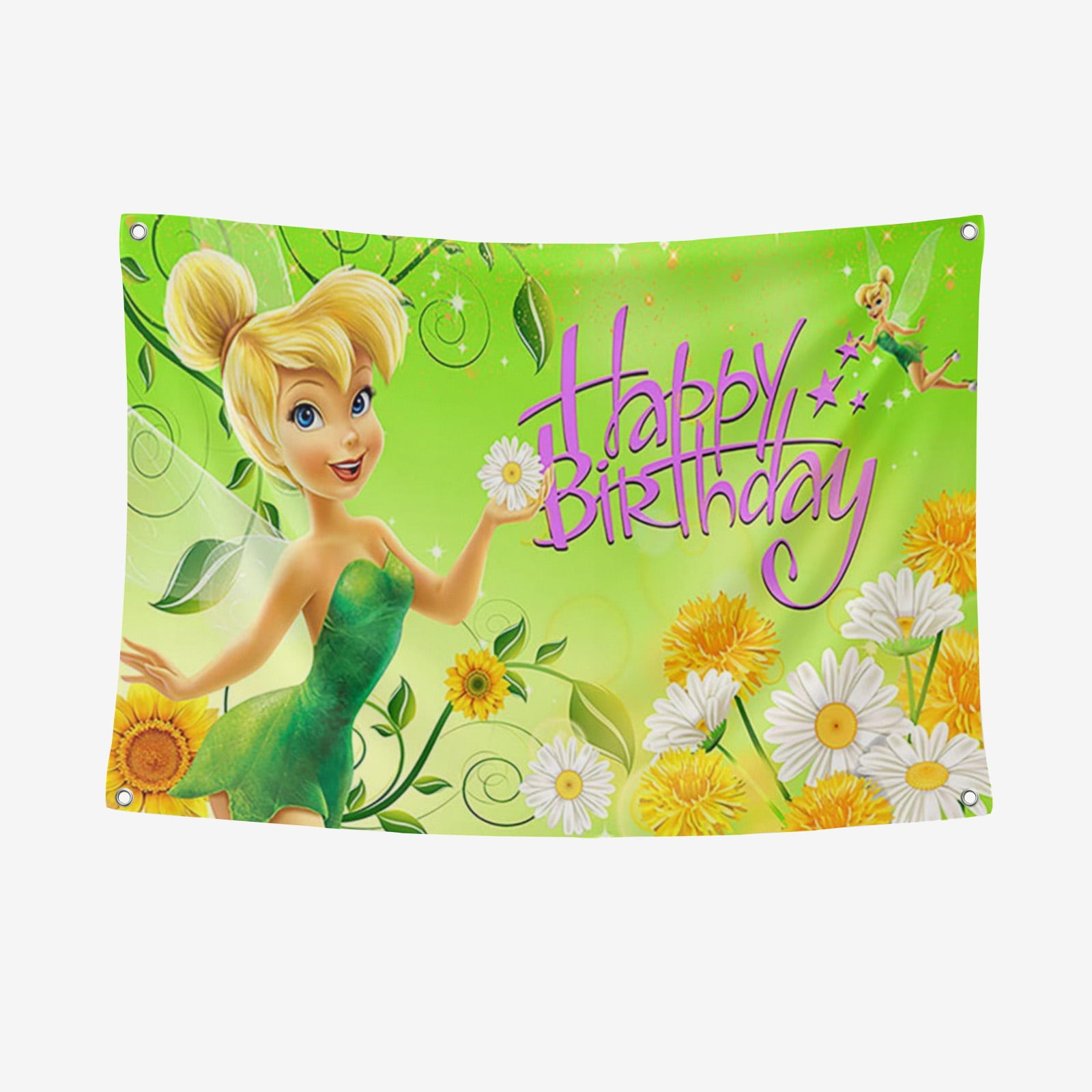 Tinkerbell Banner Background Backdrop Party Supplies 3.28*4.92FT/100 ...