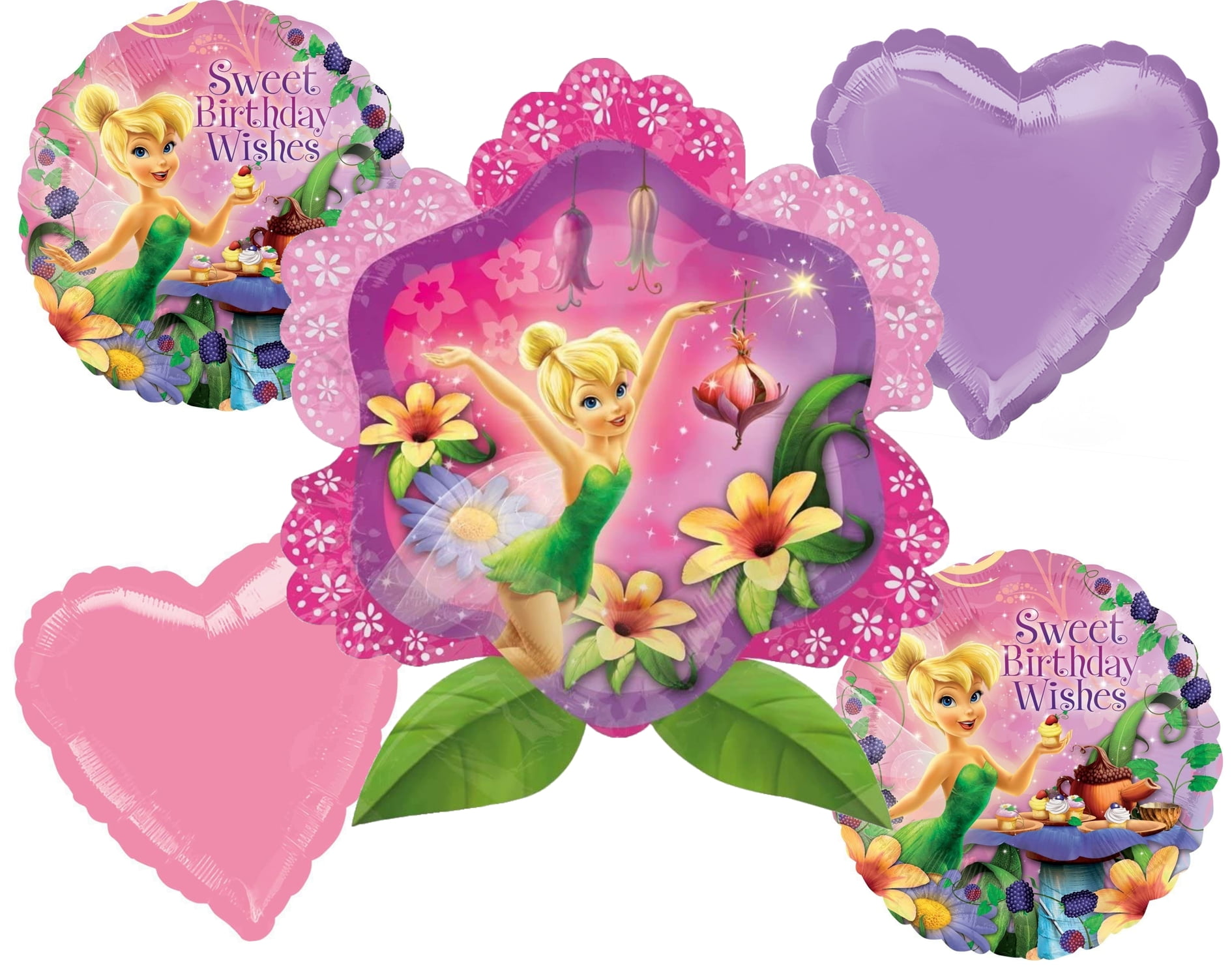 Tinkerbell Foil Balloon Bouquet, Birthday Party Supplies and ...