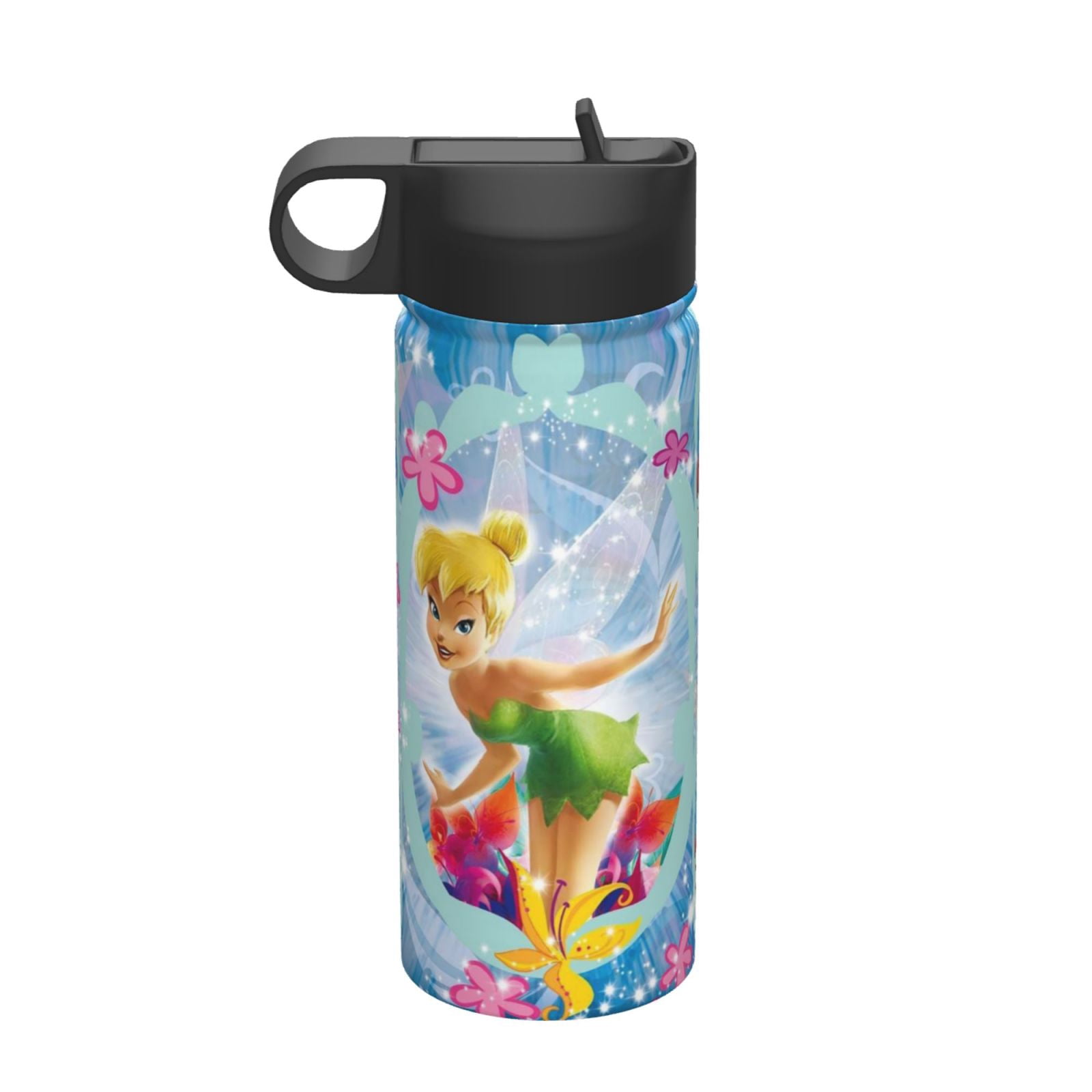Tinkerbell Kids Insulated Water Bottle With Straw - 18 Oz Stainless ...