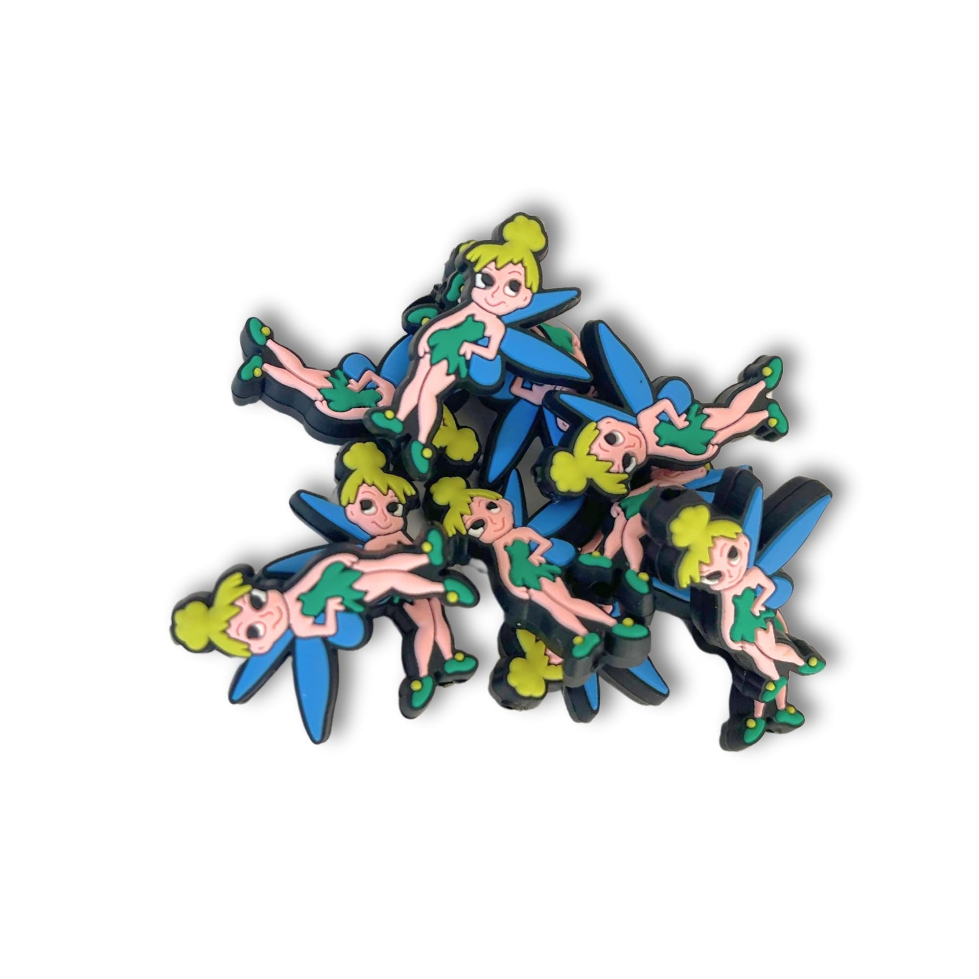 Tinkerbell Neverland Character Fairy Green Focal Freshie Silicone Bead ...