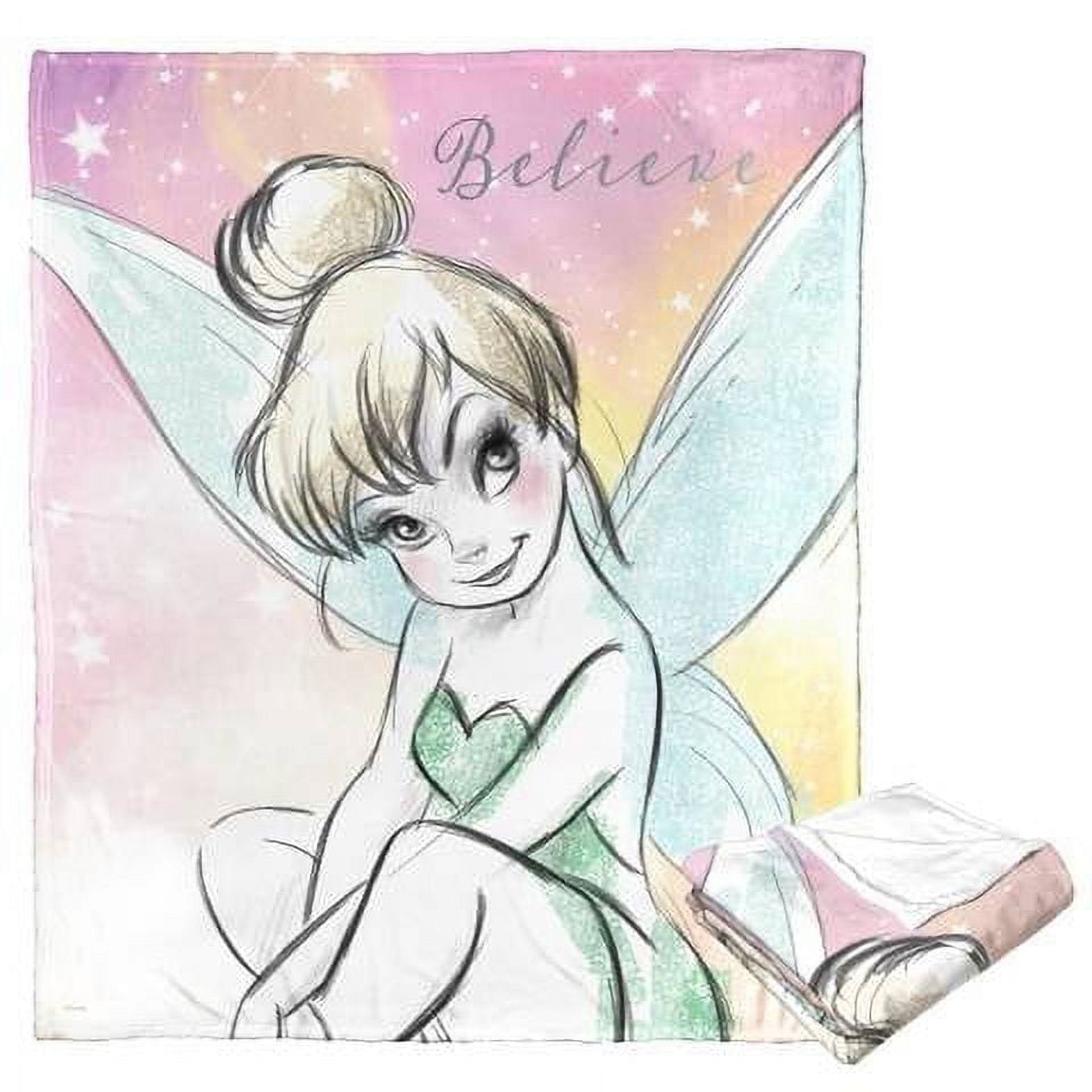 Tinkerbell Sketchy Fairy Disney Kids Silk Touch Throw Blanket, 50 x 60 ...