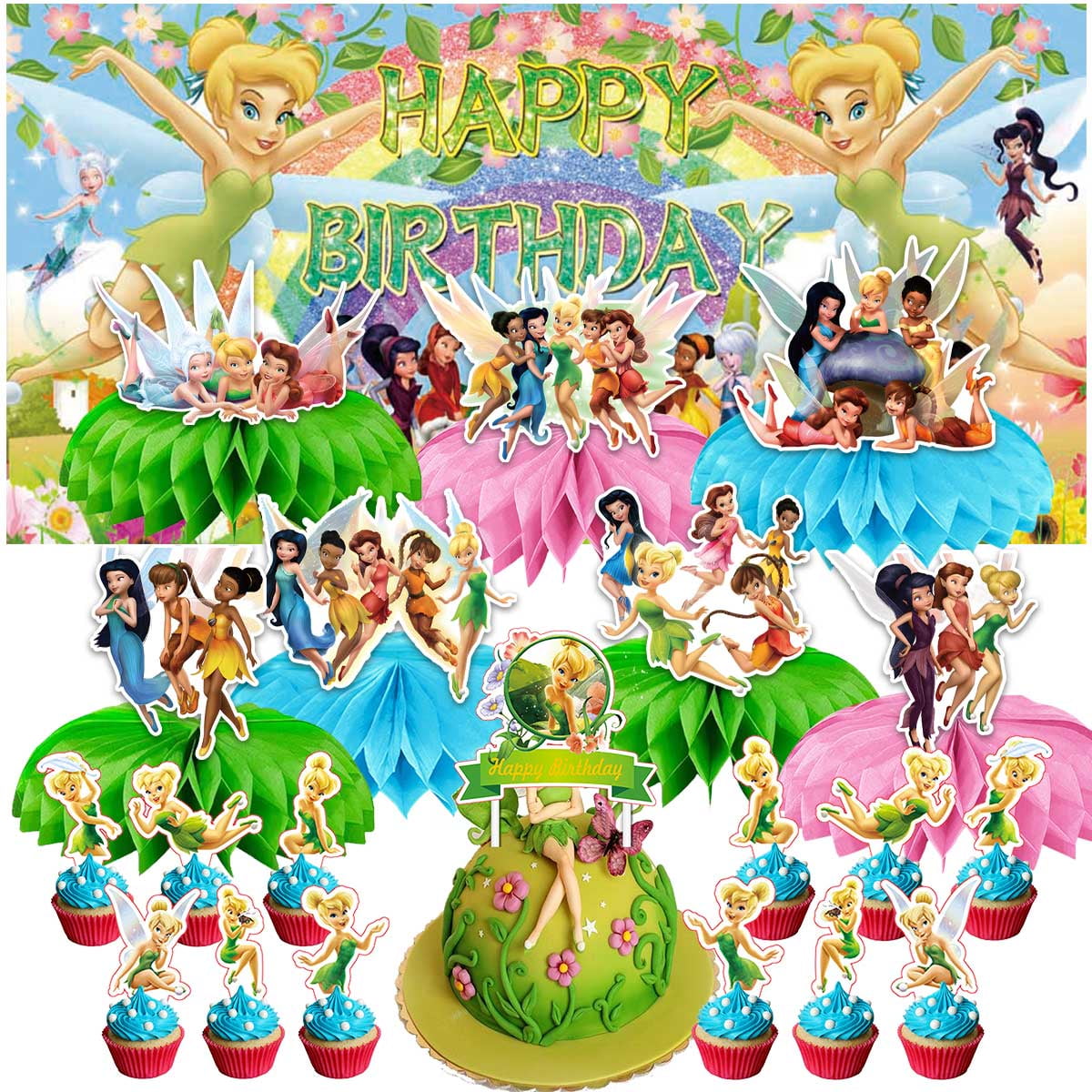 Tinkerbell Tinker Bell Party Decorations Decor Supplies Honeycomb ...