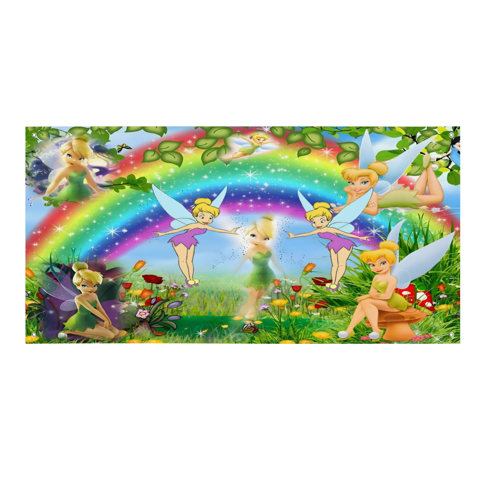 Tinkerbell Tinker Bell-Theme Backdrops Banner Birthday Party Decor ...