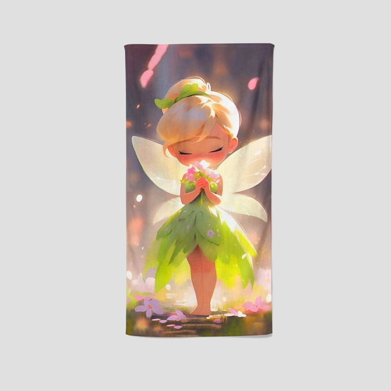Tinkerbell Tinker Bell's one-sided towel showcases a unique design ...
