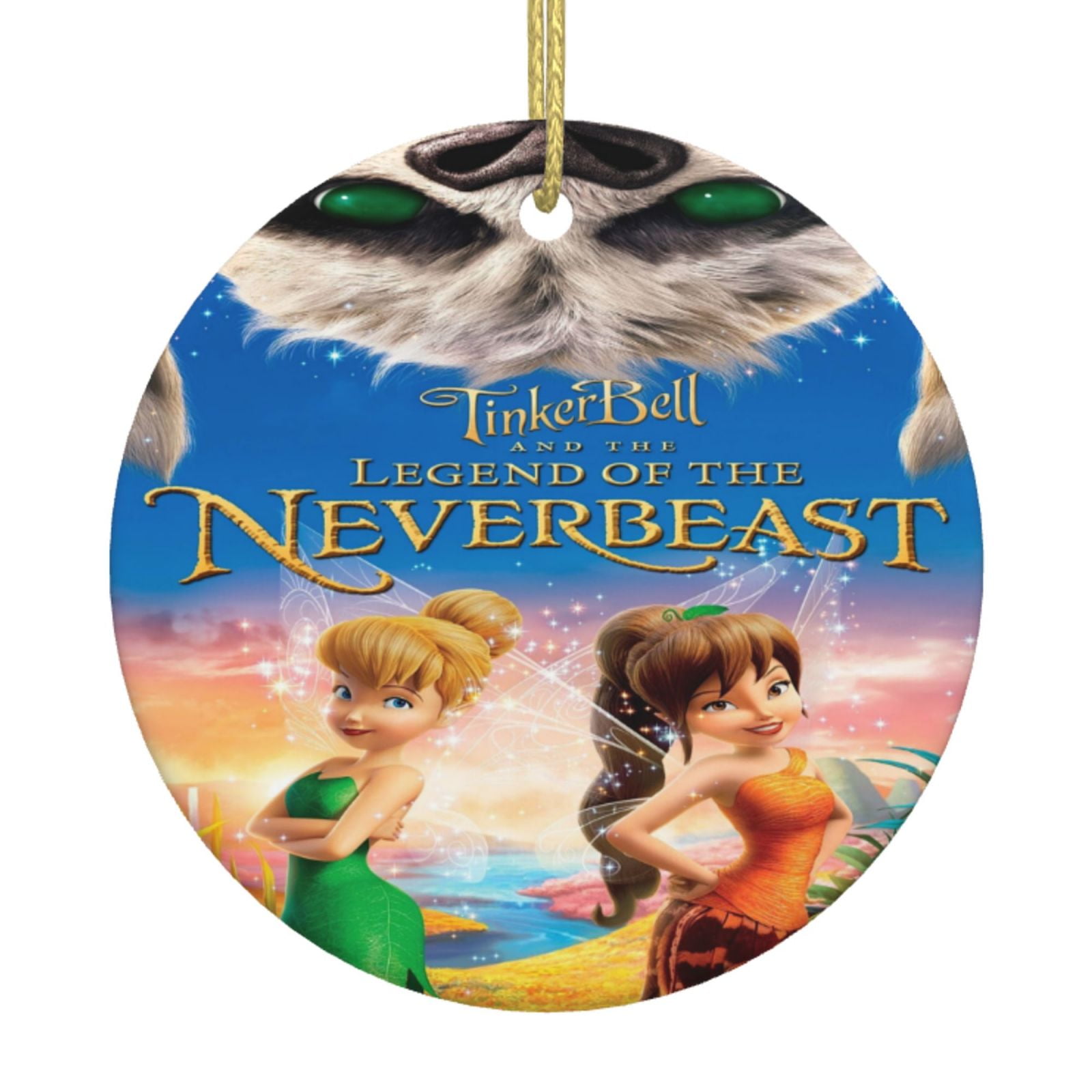 Tinker-bel Legend of the Never Beast Round Ceramic Pendant Christmas ...