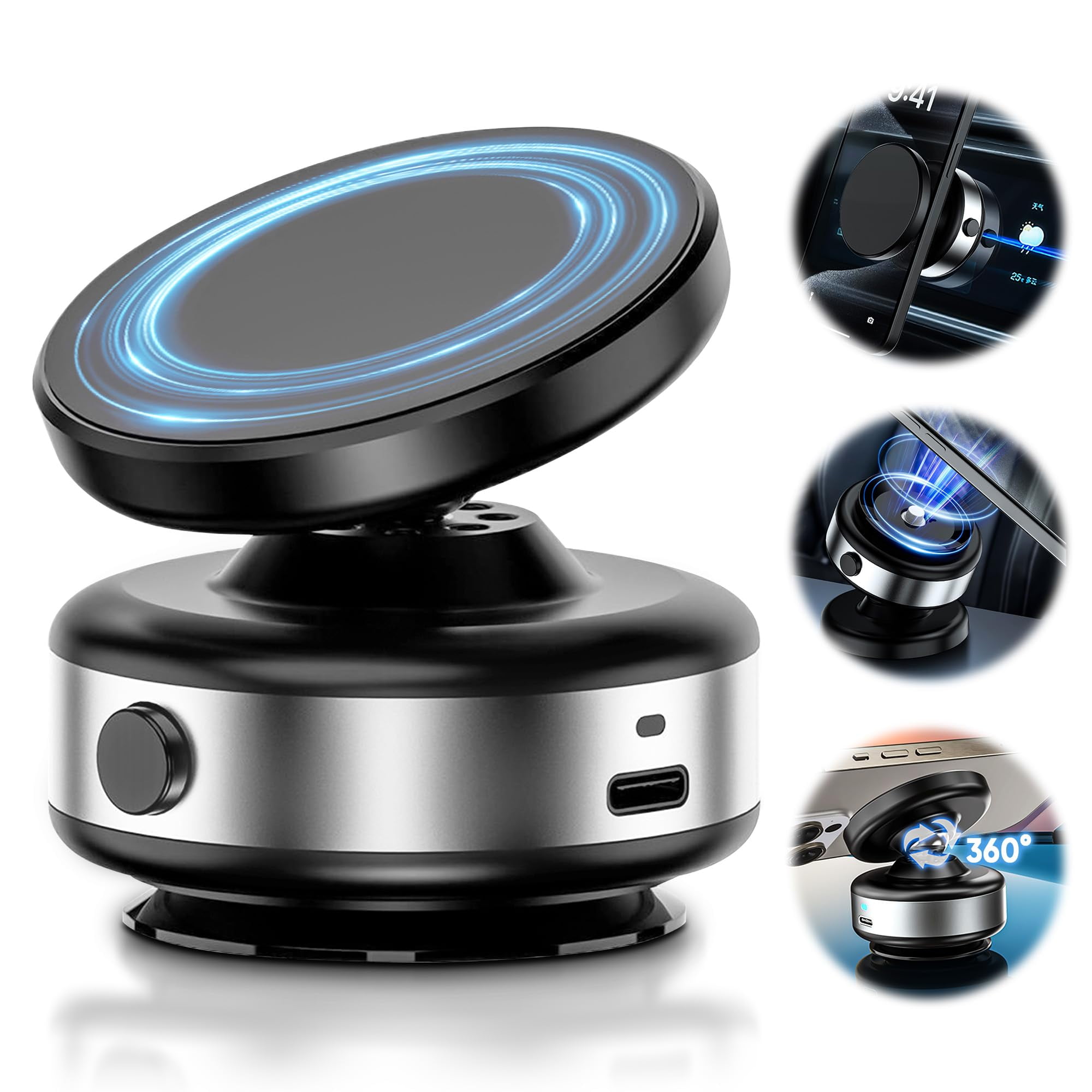 Tinkerty Upgraded Electric Vacuum OIF8 Suction Cup Phone Mount,360 ...
