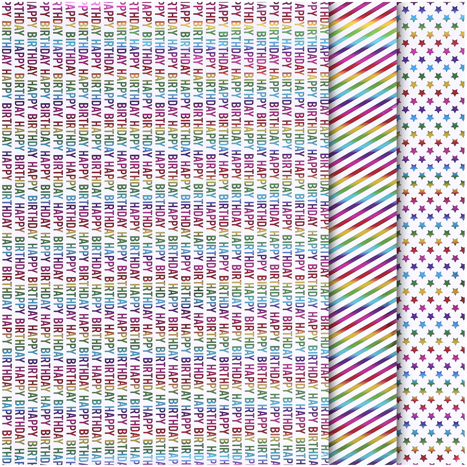 Tinksky 3 Rolls of Wrapping Paper Rolls Festival Gift Wrapping Paper ...