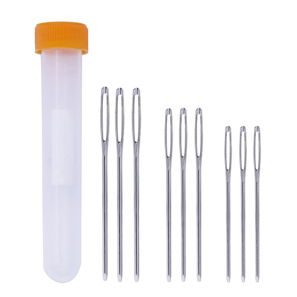 Tinksky 9PCS Round Head Large-eye Stitching Needles Needles Sewing Yarn ...
