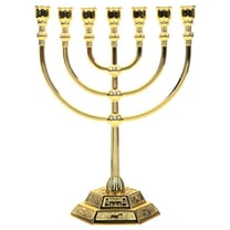 BRTAGG Menorah 7 Branch, 12 Tribes of Israel, Jerusalem Temple Jewish ...