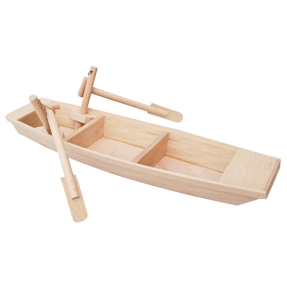 Tinksky Wooden Mini Boat Model Small Wooden Fishing Boat Small Model ...