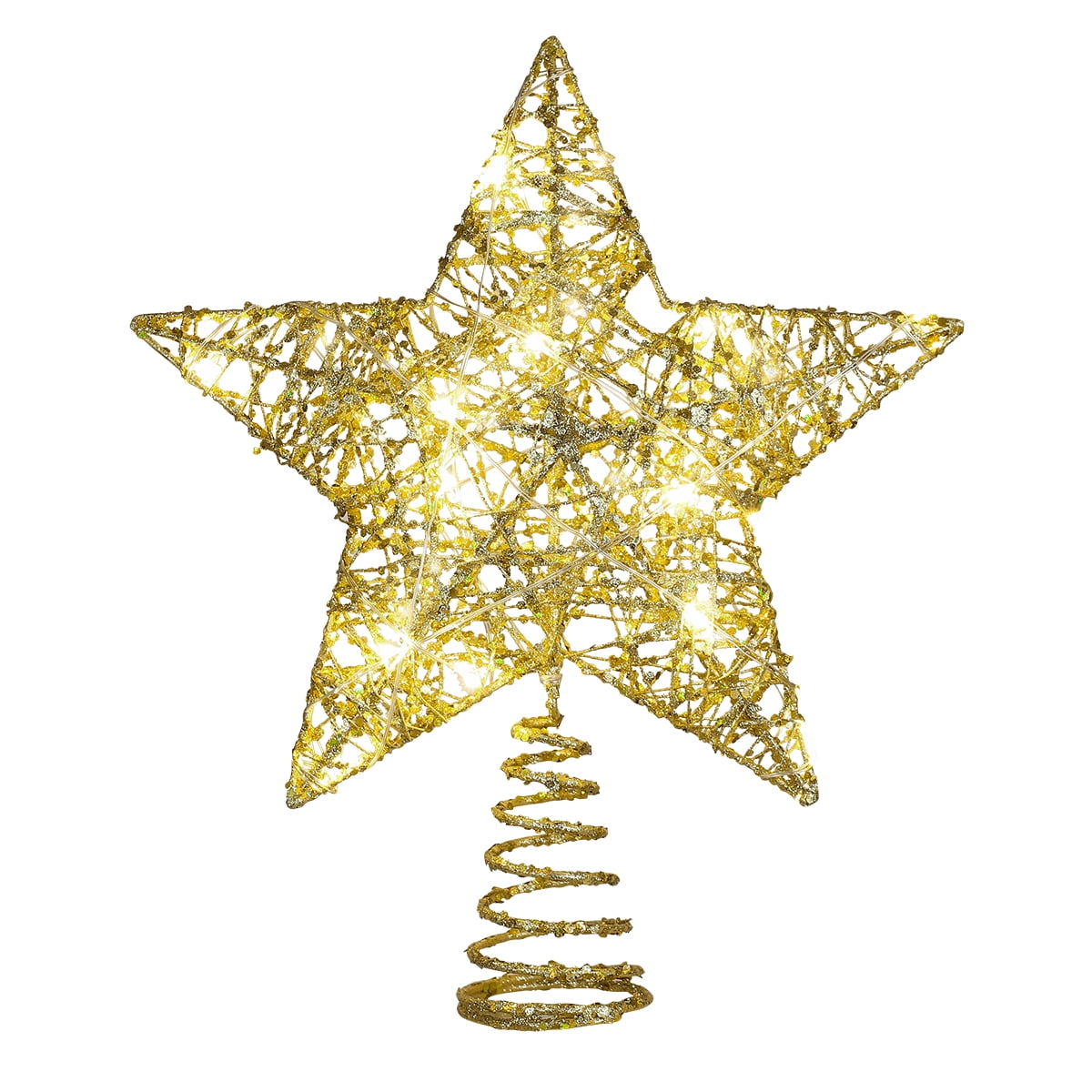 Tinksky Yardwe Christmas Tree Topper Star Glitter Iron Wire Treetop ...