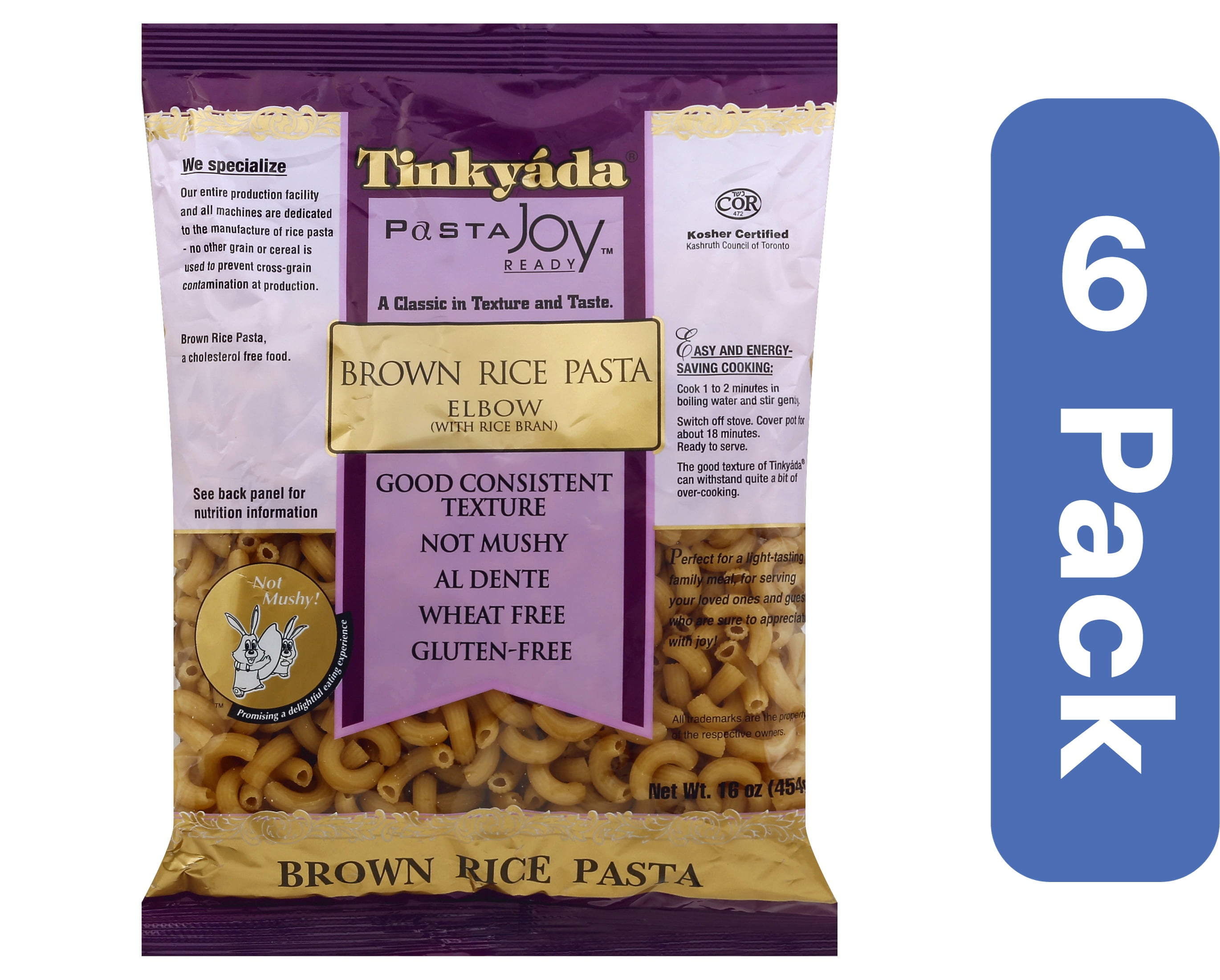 Tinkyada Brown Rice Elbow Pasta 16 oz (Pack Of 6) - Walmart.com