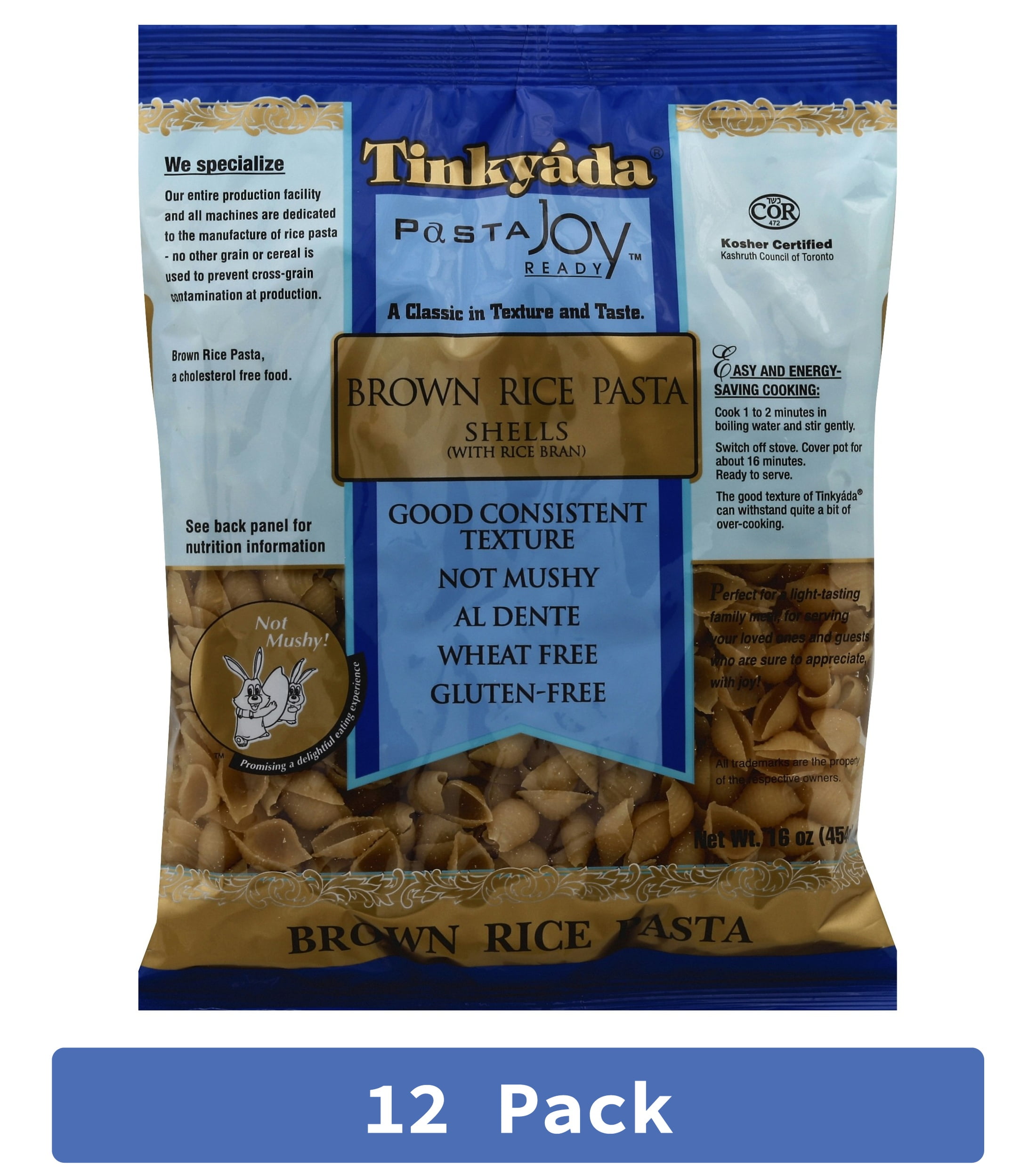 Tinkyada Brown Rice Shells 16 oz (Pack Of 12) - Walmart.com