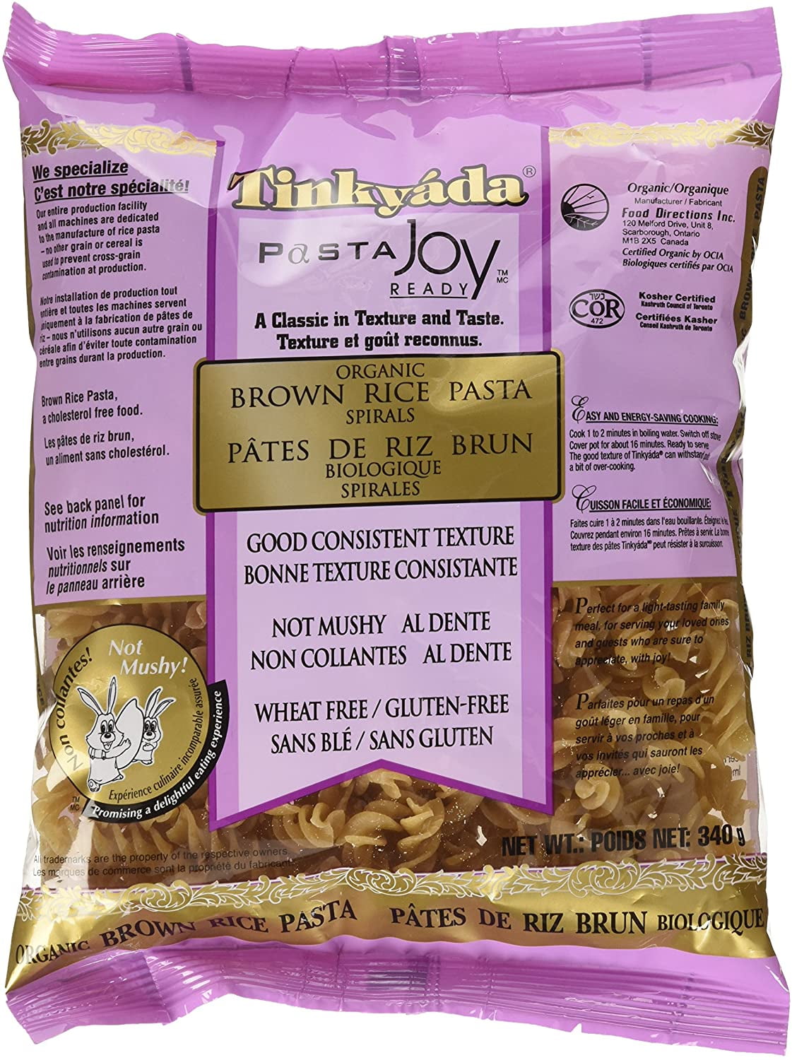 Tinkyada Gluten Free Organic Brown Rice Pasta Spirals, 12-Ounce (Pack ...
