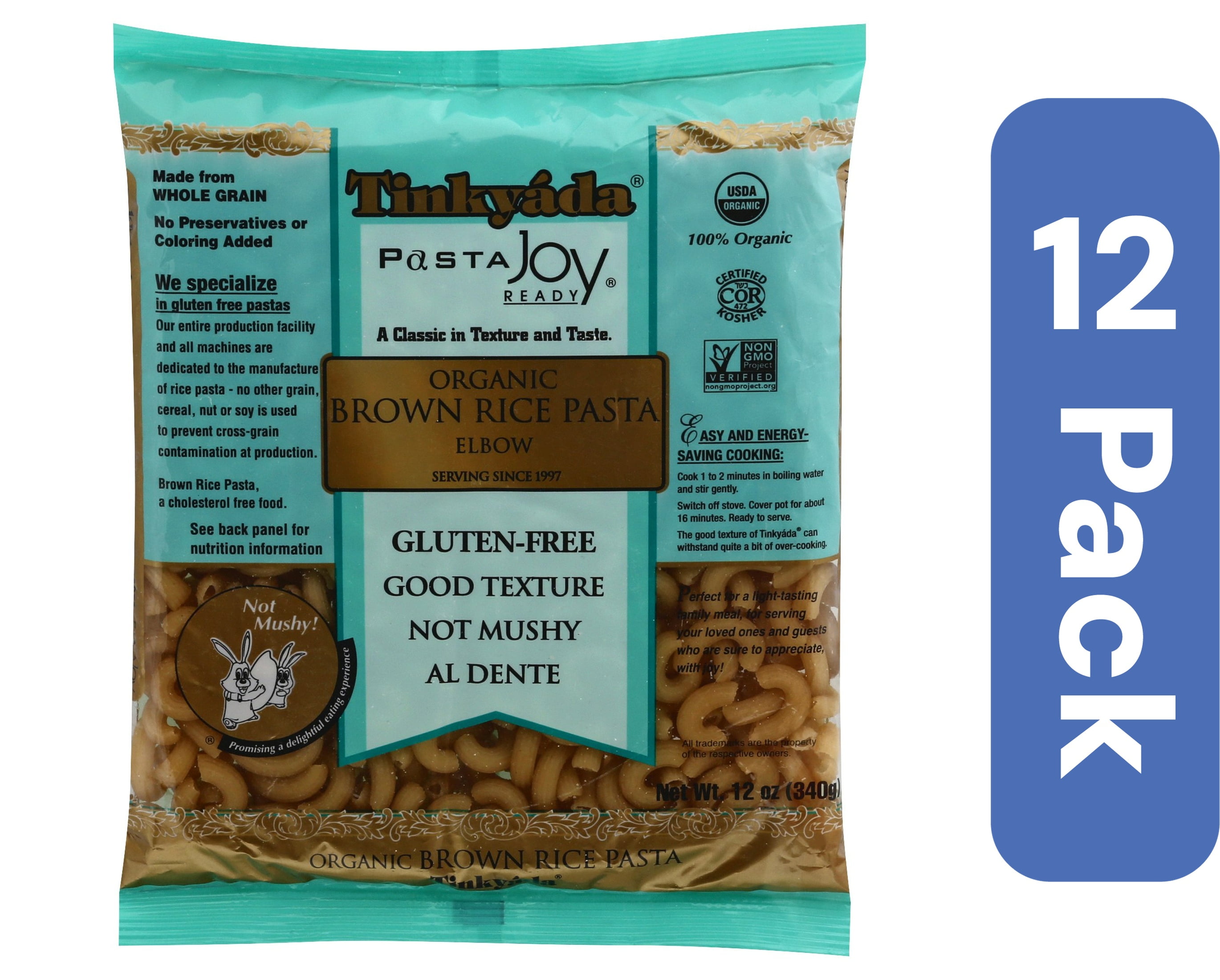 Tinkyada Organic Brown Rice Elbow Pasta 12 oz (Pack Of 12) - Walmart.com