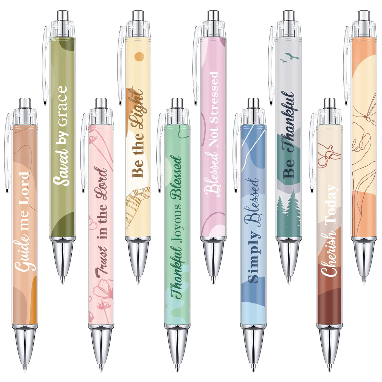 Tinlade 10 Pieces Christian Pens for Women Religious Ink Pens ...