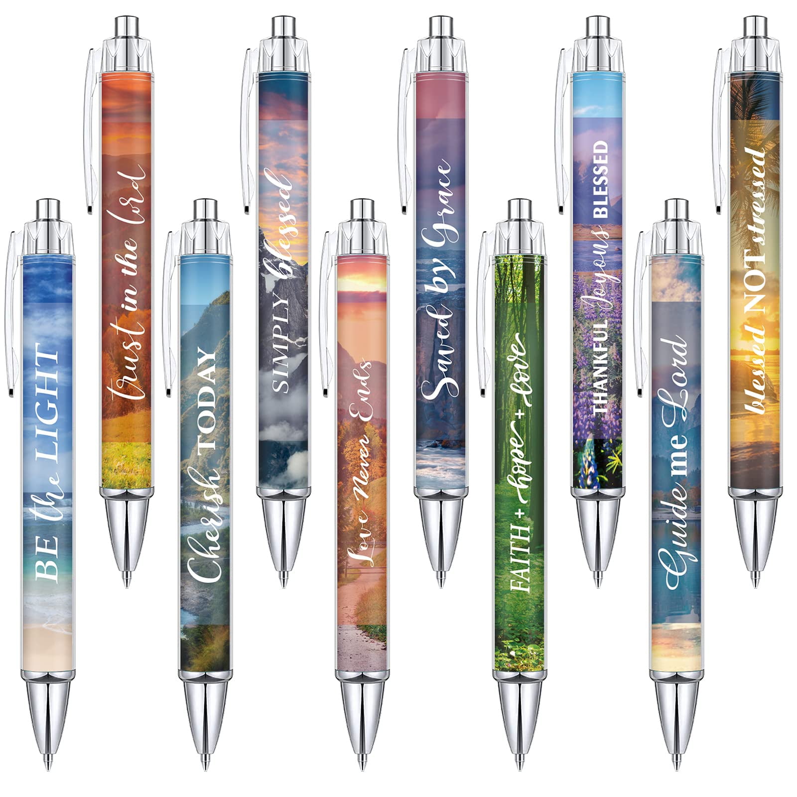Tinlade 10 Pieces Christian Pens for Women Religious Ink Pens ...