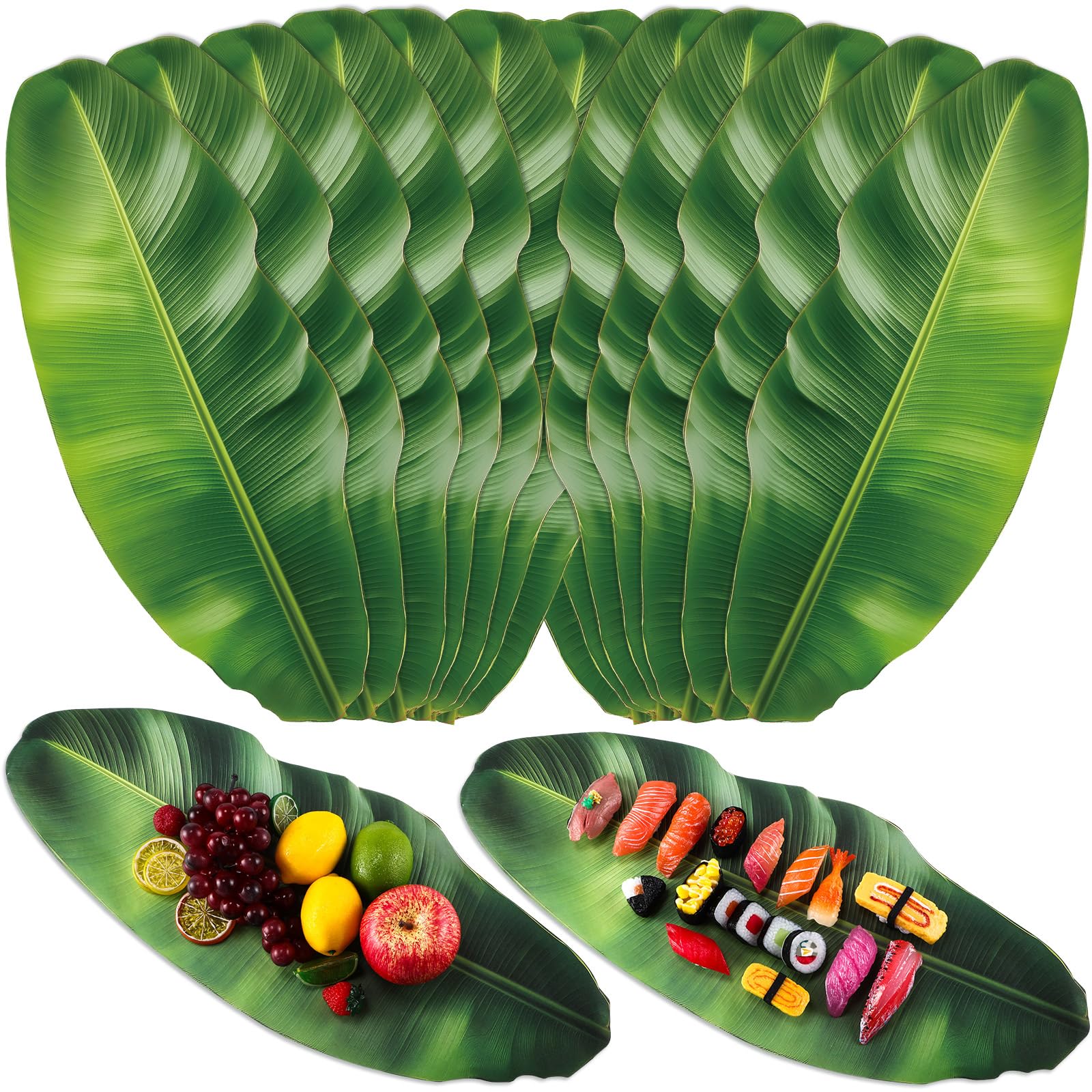 Tinlade 60 Pcs Banana Leaves Parchment Paper Leaf Tropical Artificial ...