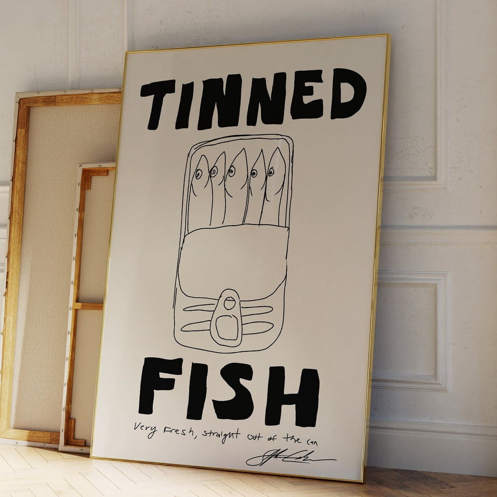 Tinned Fish Print, Vintage Food Print, French Food Print, Retro Food ...