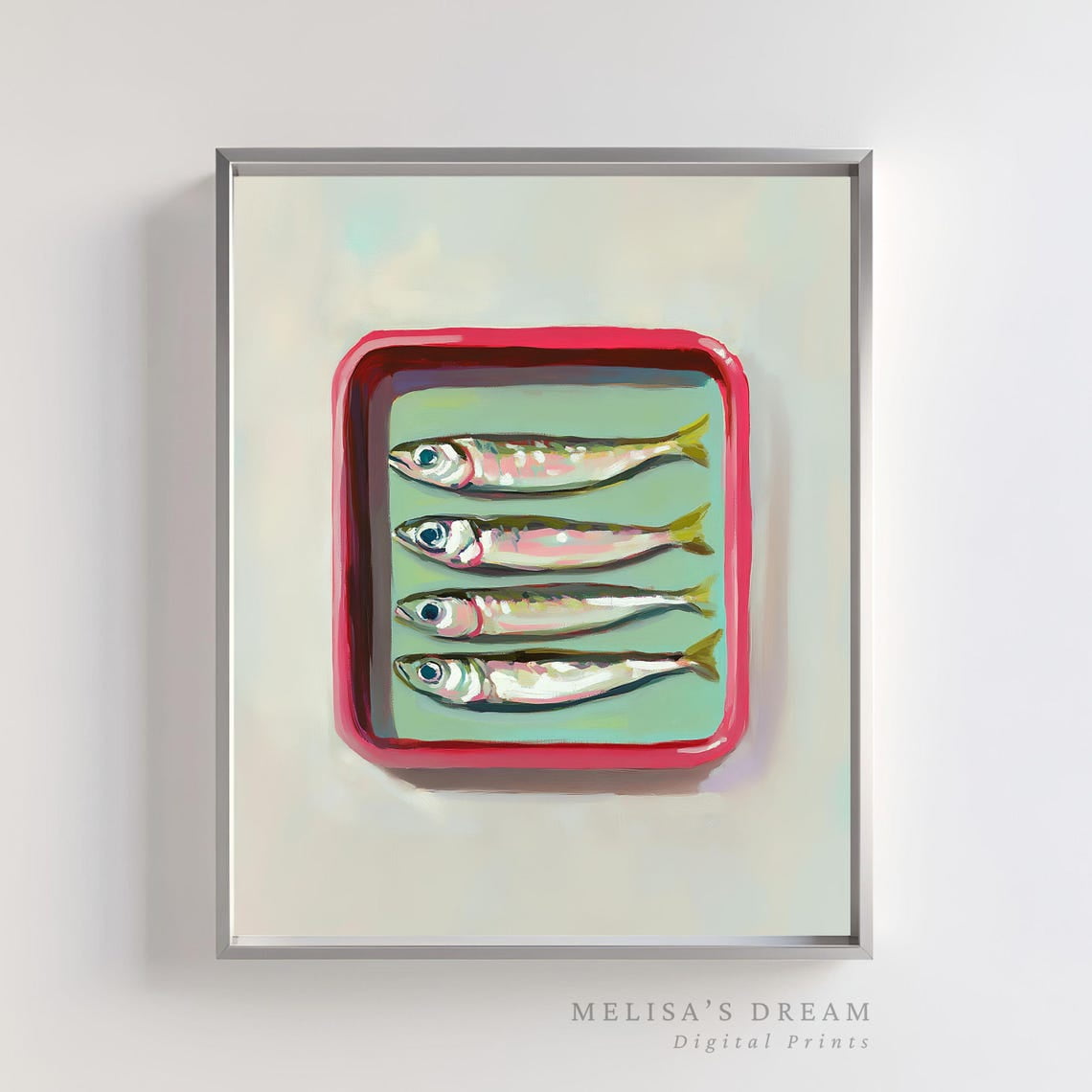 Tinned Sardines Art Print, Colorful Sardine Kitchen Decor, Trendy ...