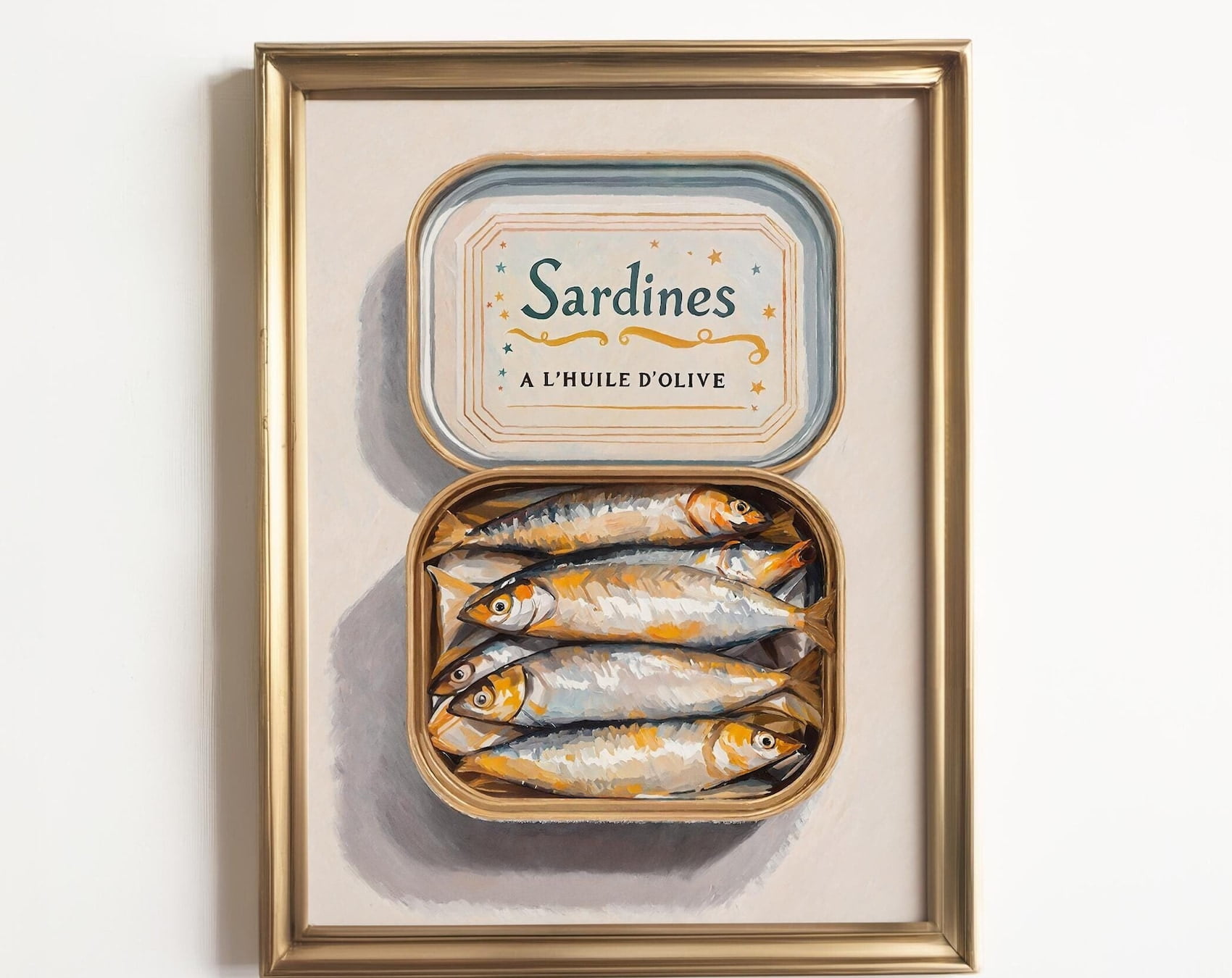 Tinned Sardines Art Print: Vintage Retro Style Food Still Life, Gift ...