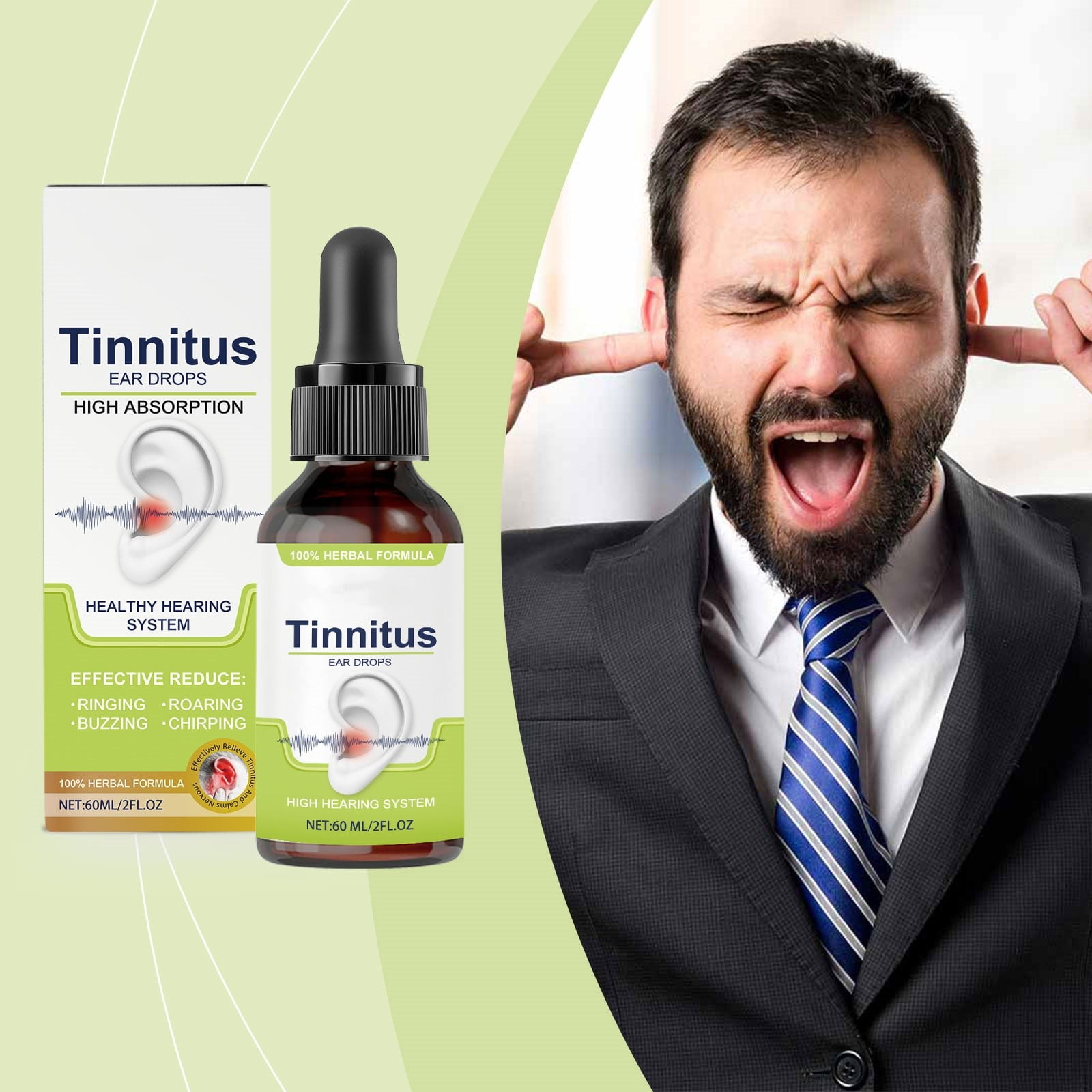 Tinnitus Ear Drops Relax Tinnitus Reduce Noise Ear Canal Health 60Ml - Walmart.com