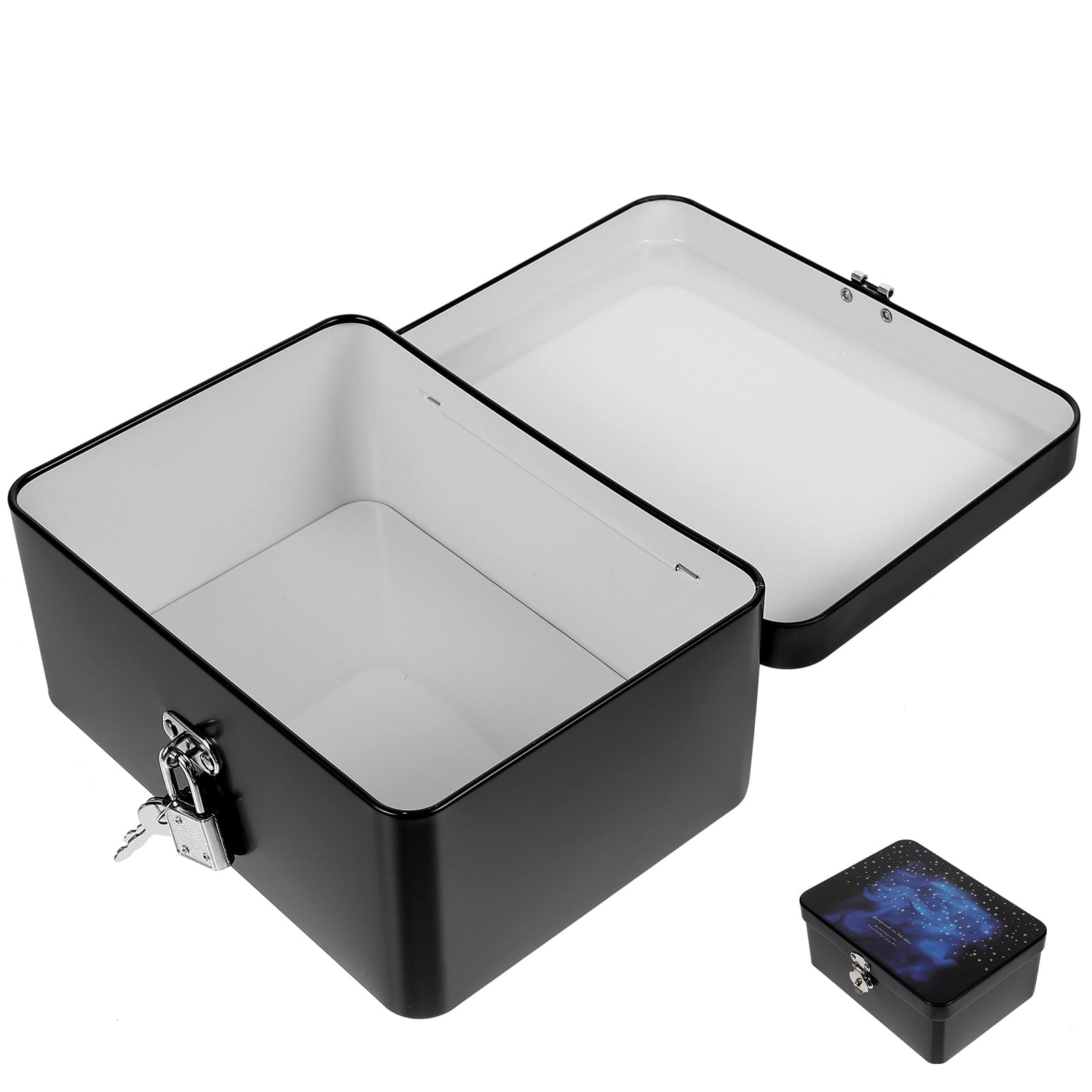 Tinplate Container Tin Box with Lock Retro Tinplate Box Metal Box Multi ...