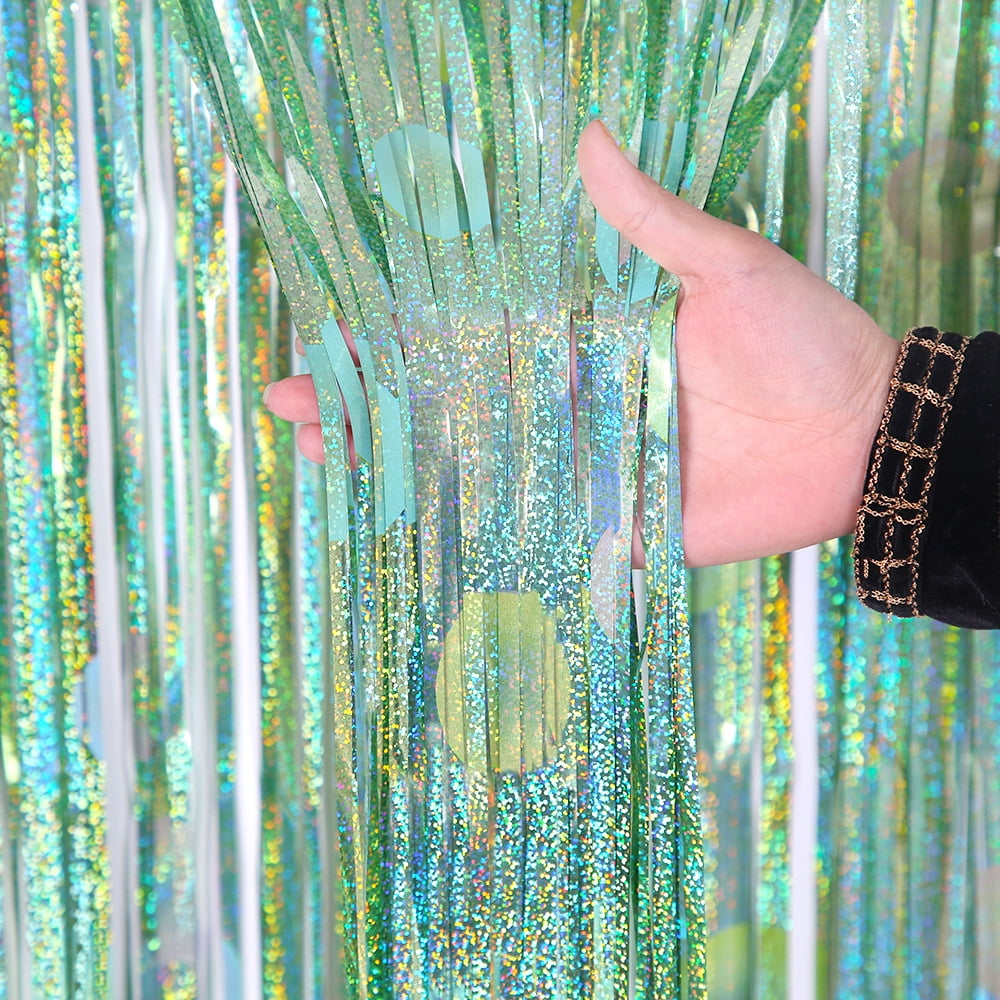 Tinsel Curtain Party Backdrop - Balloon Circular Point Glitter Foil ...